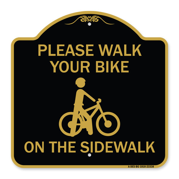 Signmission Designer Series Sign - Pavement Stencil Please Walk Your ...