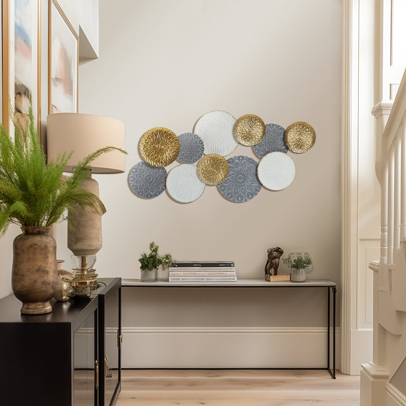 Willa Arlo™ Interiors Gold Modern Abstract Wall Decor on Metal ...