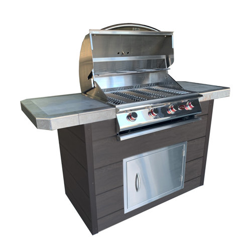 Cal Flame 87.88'' 2 BBQ Grill Island with 4 - Burner Grill | Wayfair