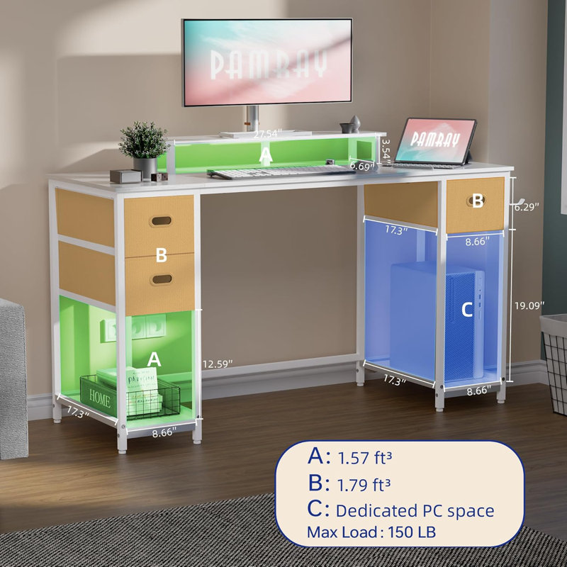 Latitude Run® Emmyrose 19.69'' W Rectangle Computer Desk | Wayfair