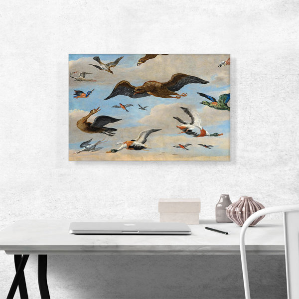 ARTCANVAS Study Of Birds On A Sky Background Oil On Copper On Canvas by ...