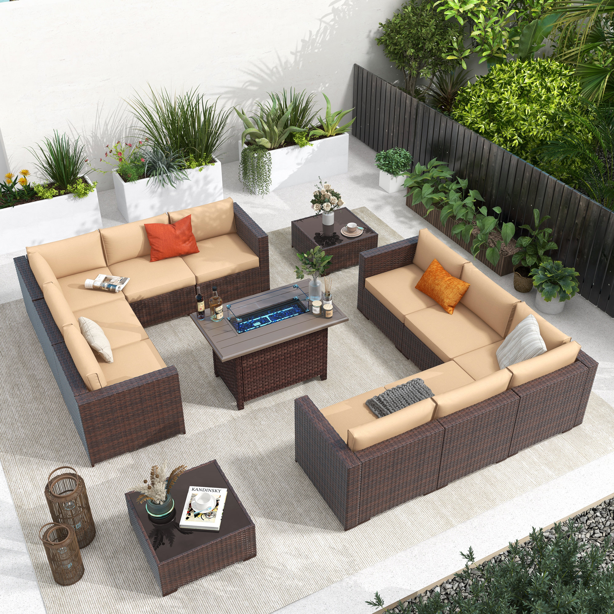 Wade Logan® Bult 10 - Person Outdoor Seating Group with Cushions ...