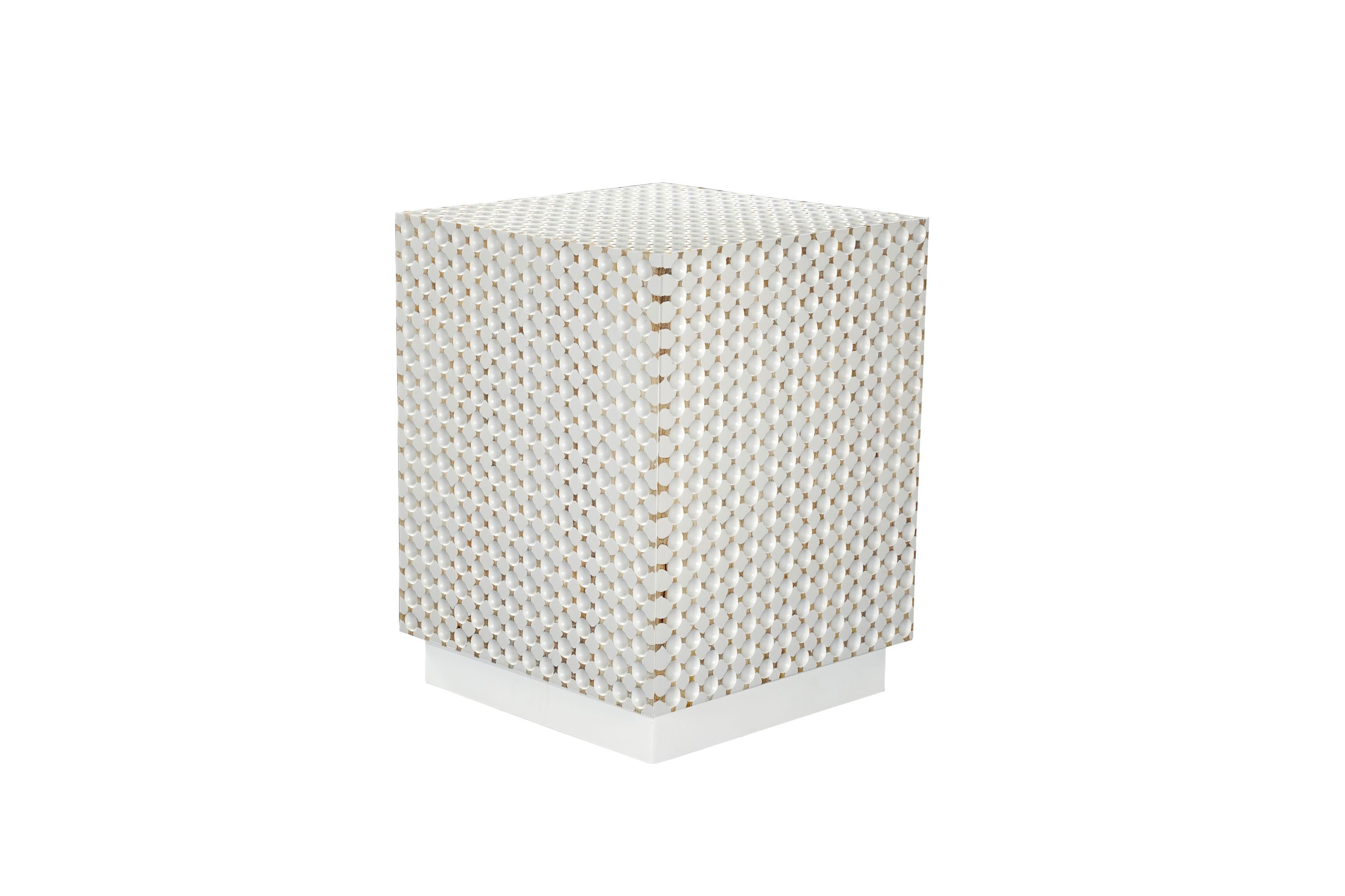 Hokku Designs Dimple 24" High x 18" Square Accent Table - Whitewash ...