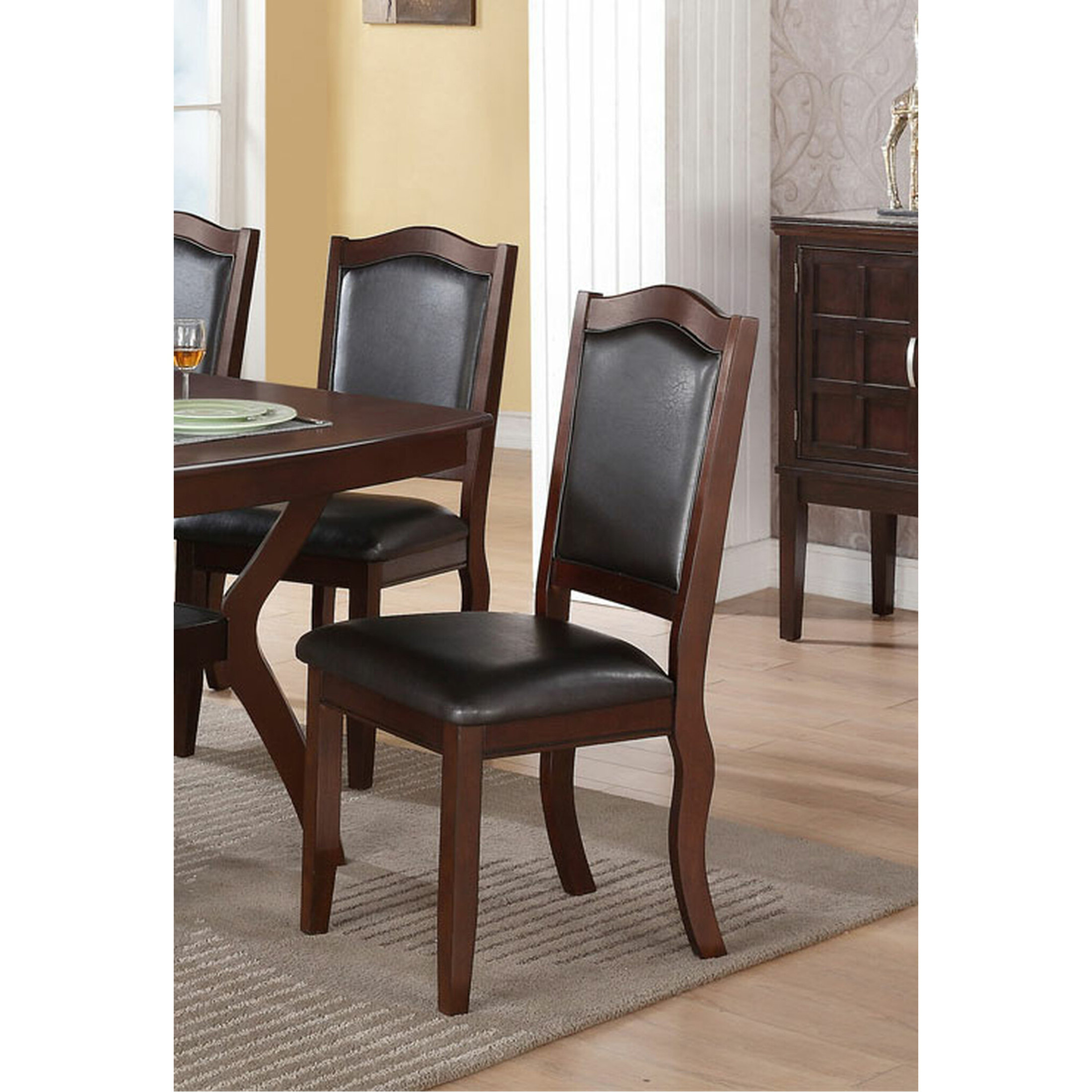Red Barrel Studio® Traditional Formal Dining Chairs in Dark Brown ...