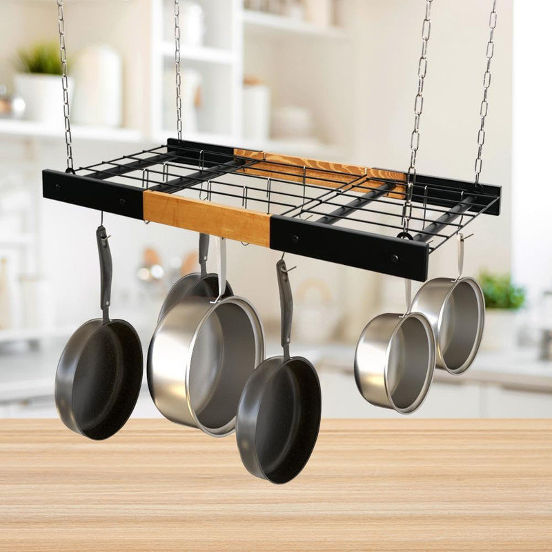 Mint Pantry® Metal Rectangle Hanging Pot Rack | Wayfair