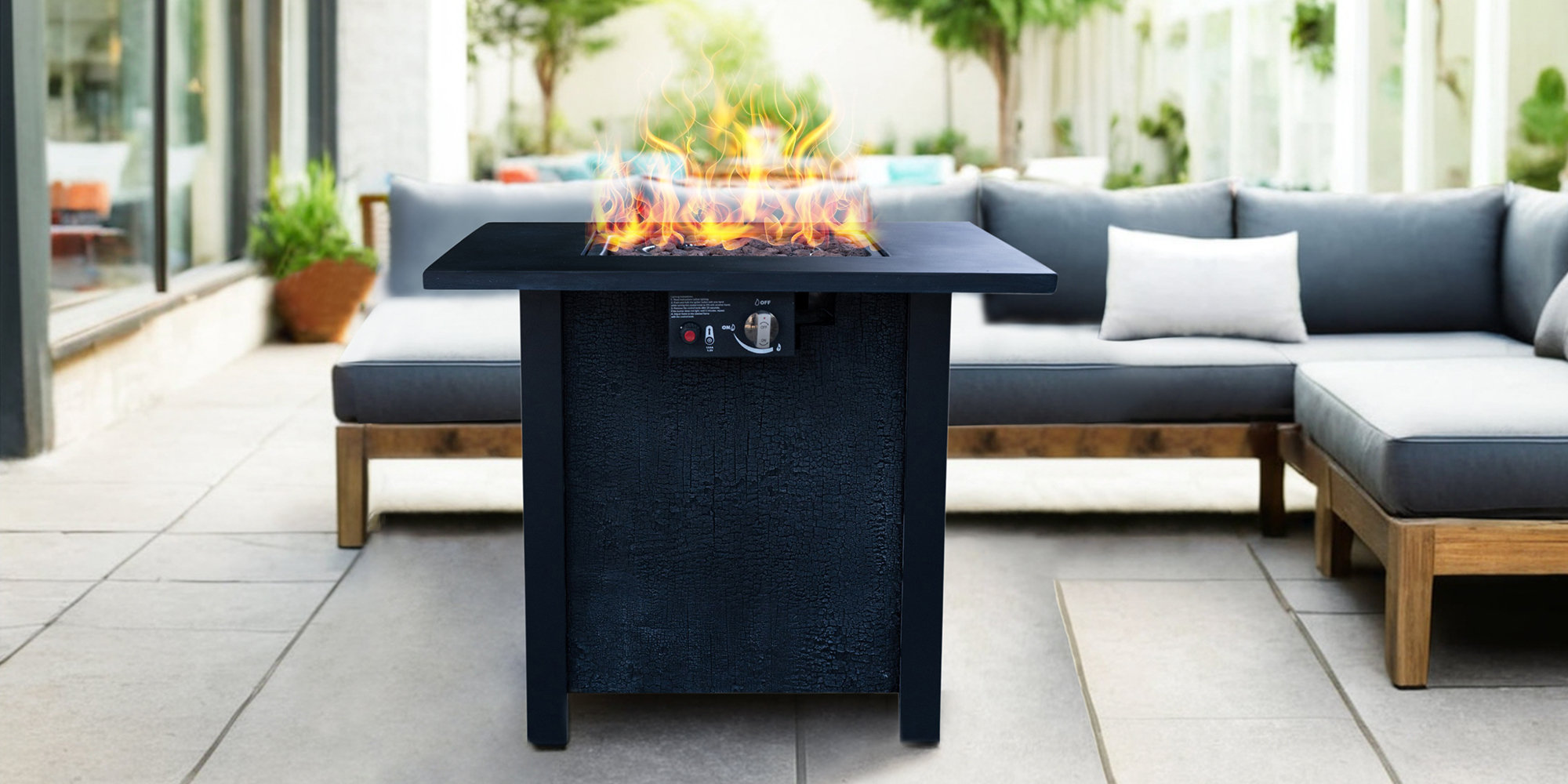 Ebern Designs Margaruite 50,000 BTU Outdoor Propane Fire Pit Table ...