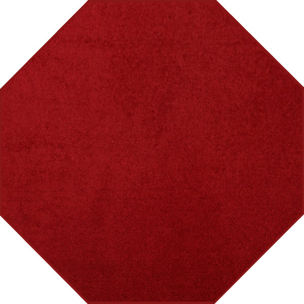 Ebern Designs Solid Color Octagon Shape Area Rugs Red Octagon | Wayfair