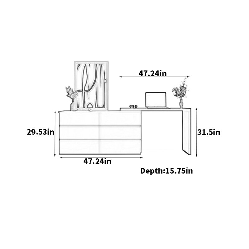 marlao Multifunctional Retractable Dresser | Wayfair