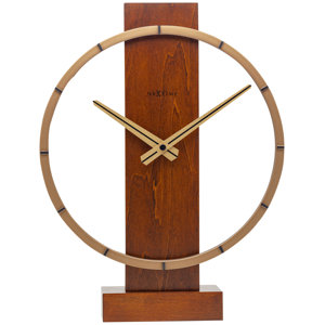 Nextime Carl Modern & Contemporary Analog Solid Wood Tabletop Clock ...