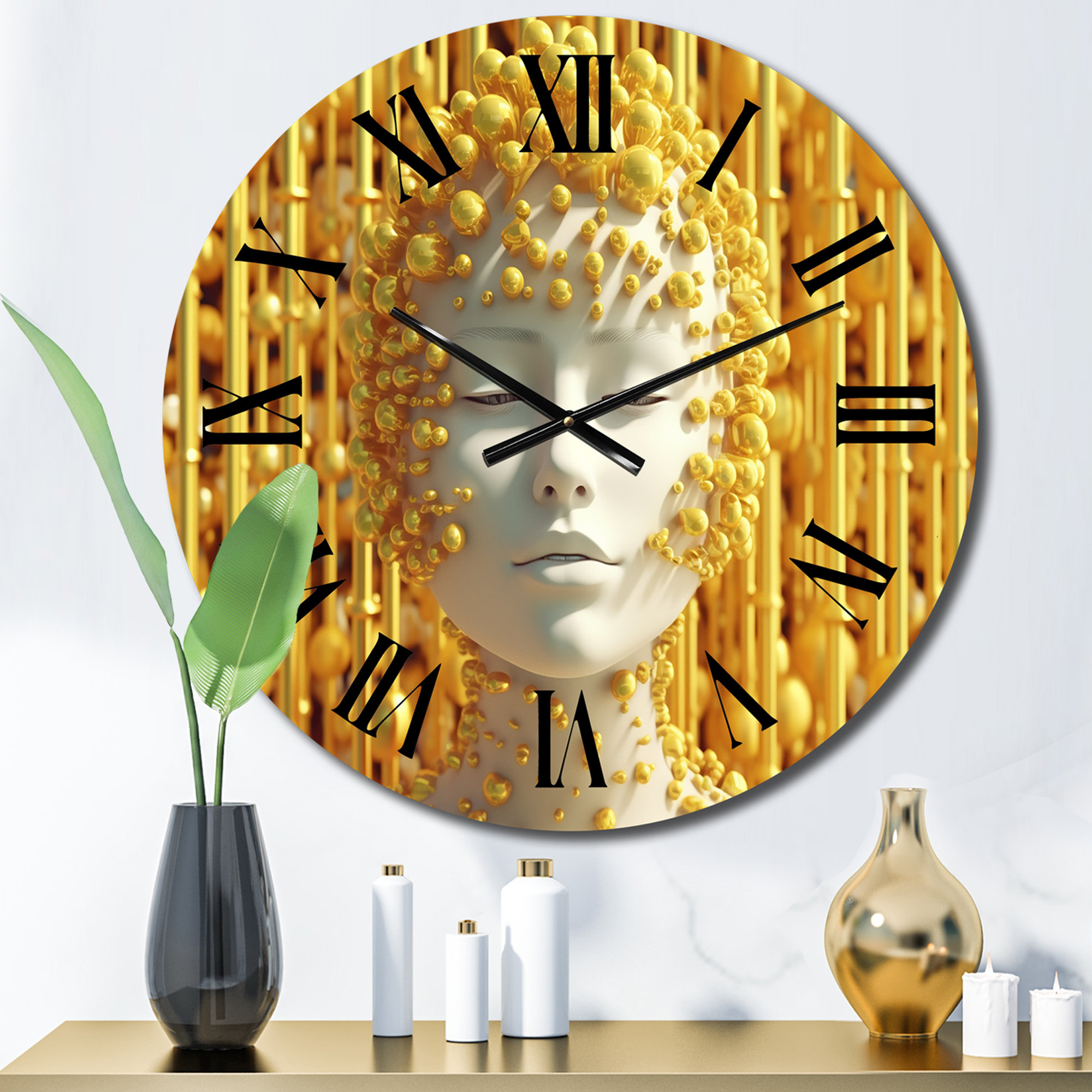 Design Art Minimalism Golden Sculpture Sci-Fi Woman II - Woman Sci-Fi ...