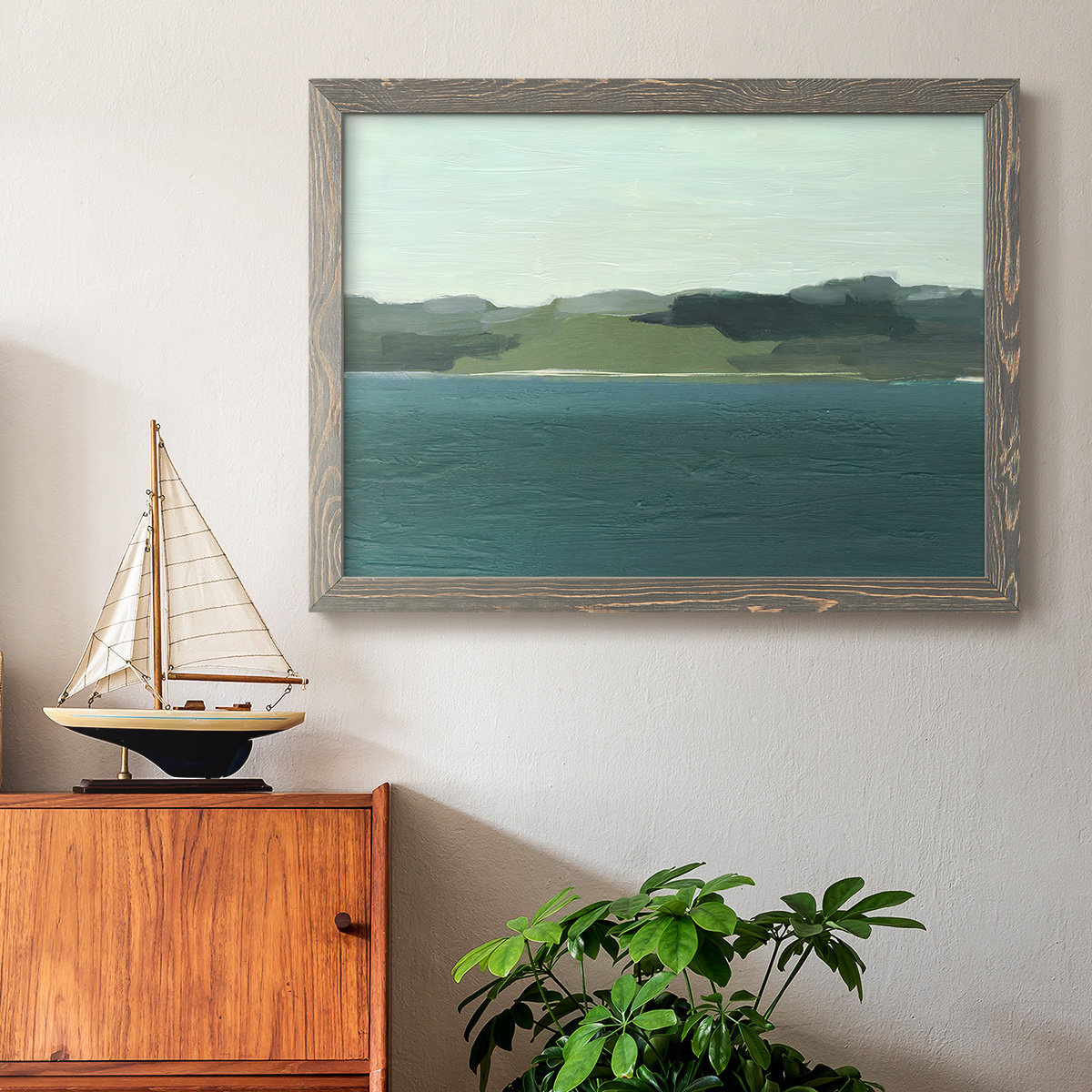 Highland Dunes Calming Lake View I Framed On Canvas Print | Wayfair