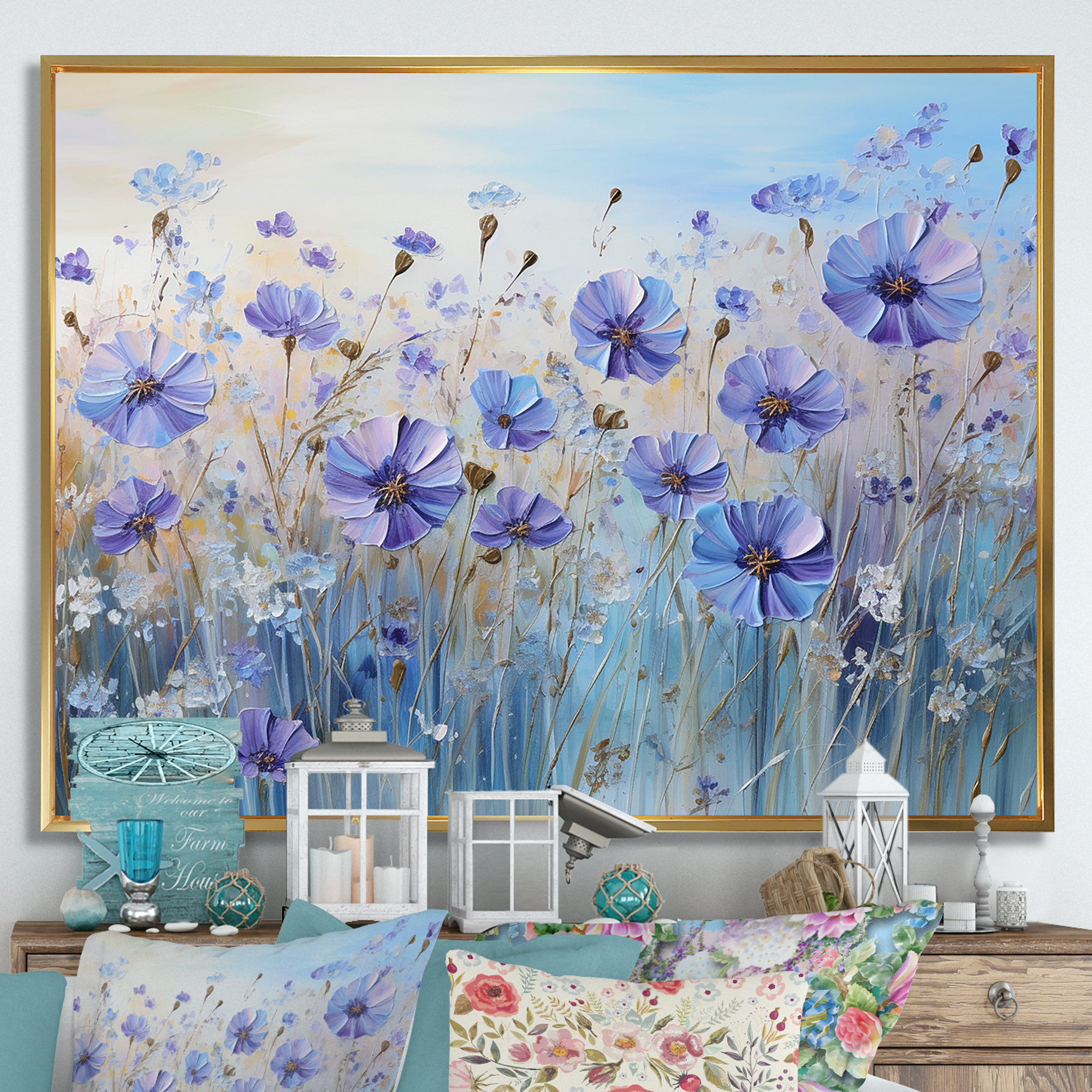 Winston Porter Cornflowers Serenity Flowers Field I - Flower Field ...