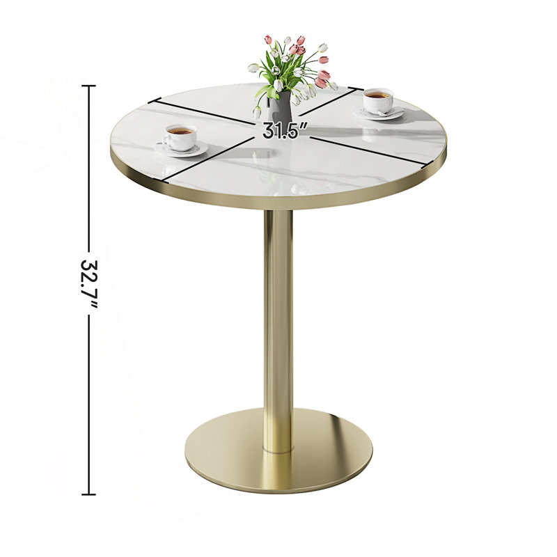 Latitude Run® Round Modern Dining Table With Faux Marble Top | Wayfair