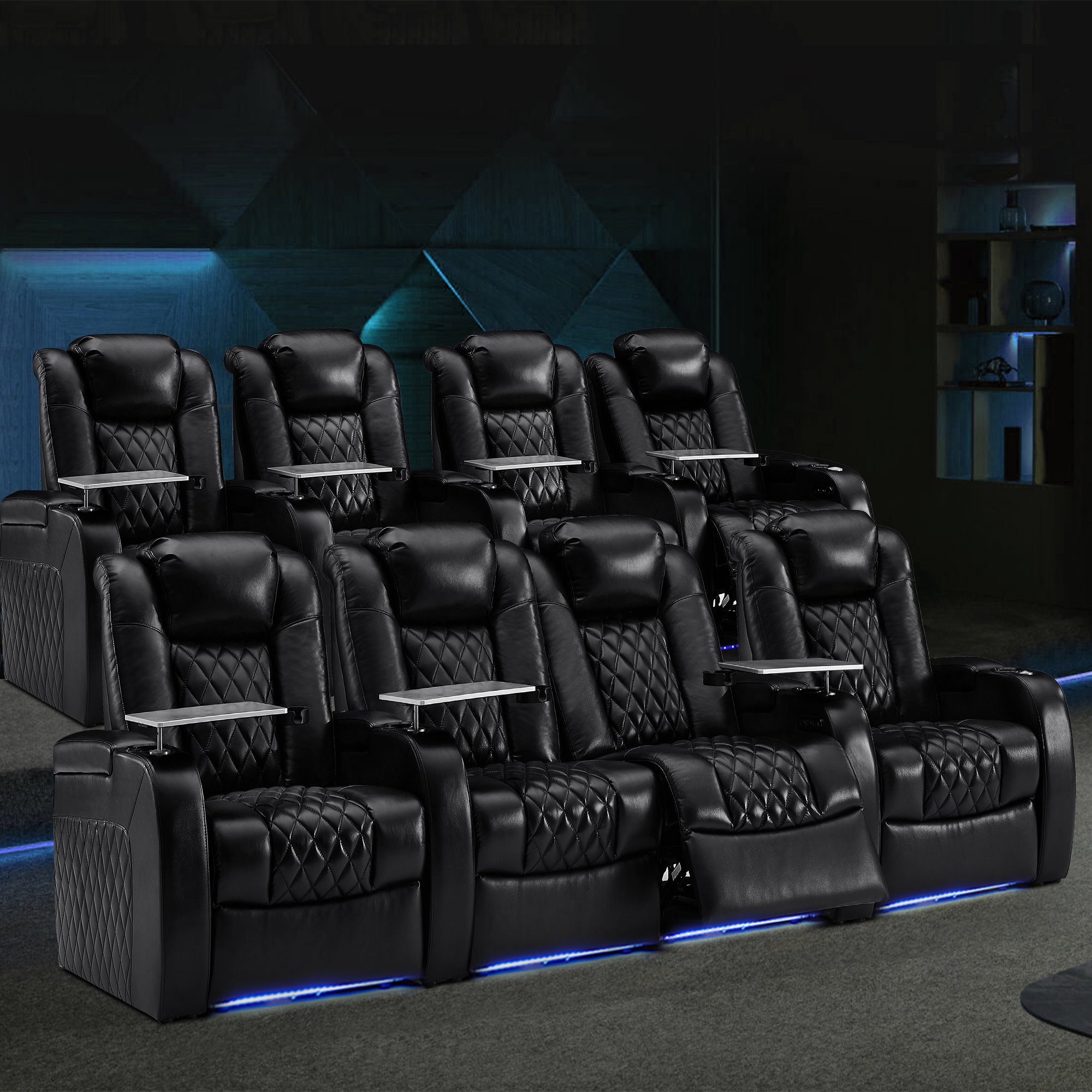 Red Barrel Studio Home Theater Seating Movie Theater Seating Recliner ...