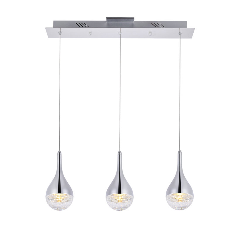 Wade Logan® Carilyn 3 - Light Kitchen Island Linear LED Pendant | Wayfair