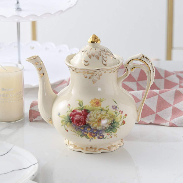 Canora Grey Rosdorf Park Karschner 29oz. Floral Teapot Set | Wayfair