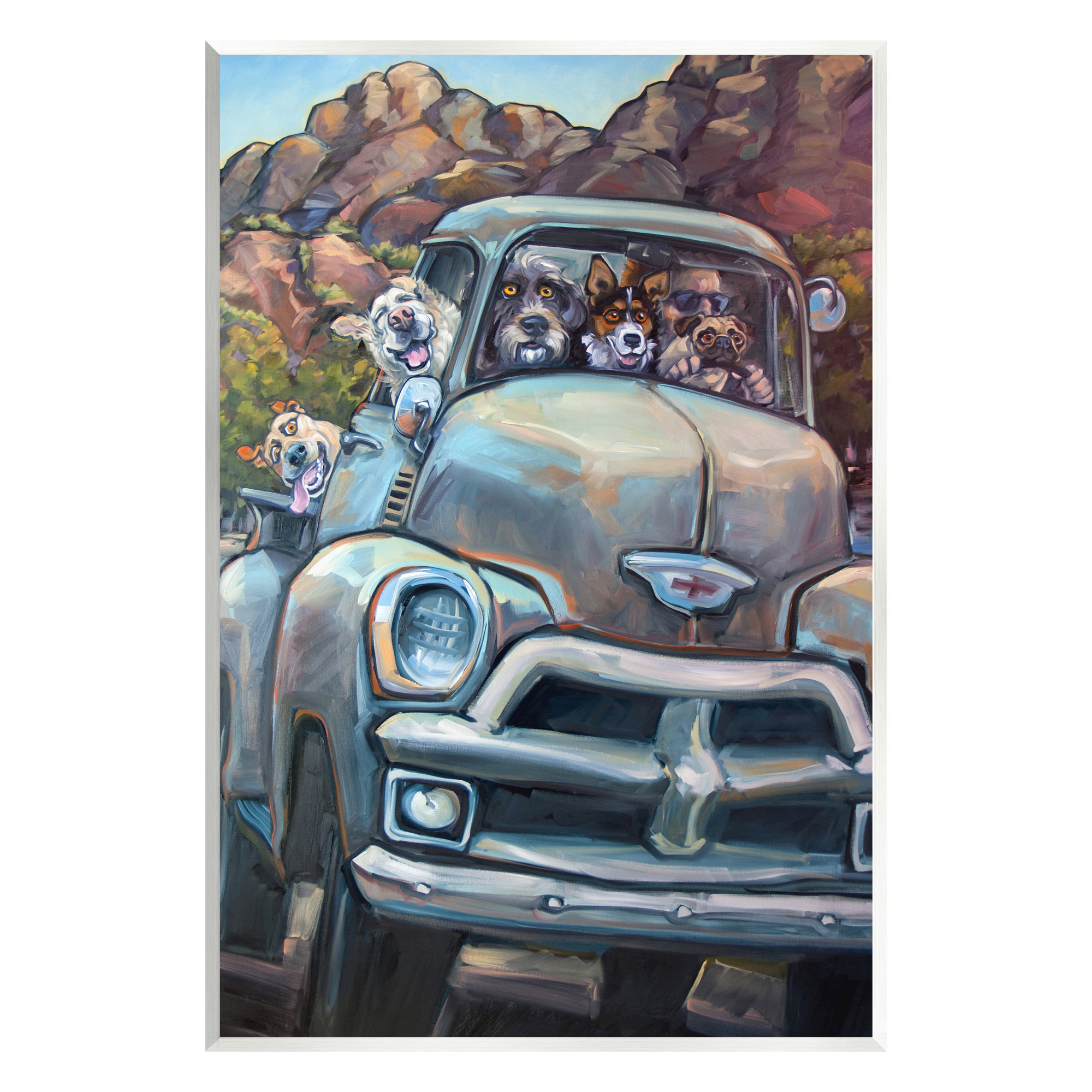 Stupell Industries Dogs In Vintage Pickup On MDF by CR Townsend Print ...