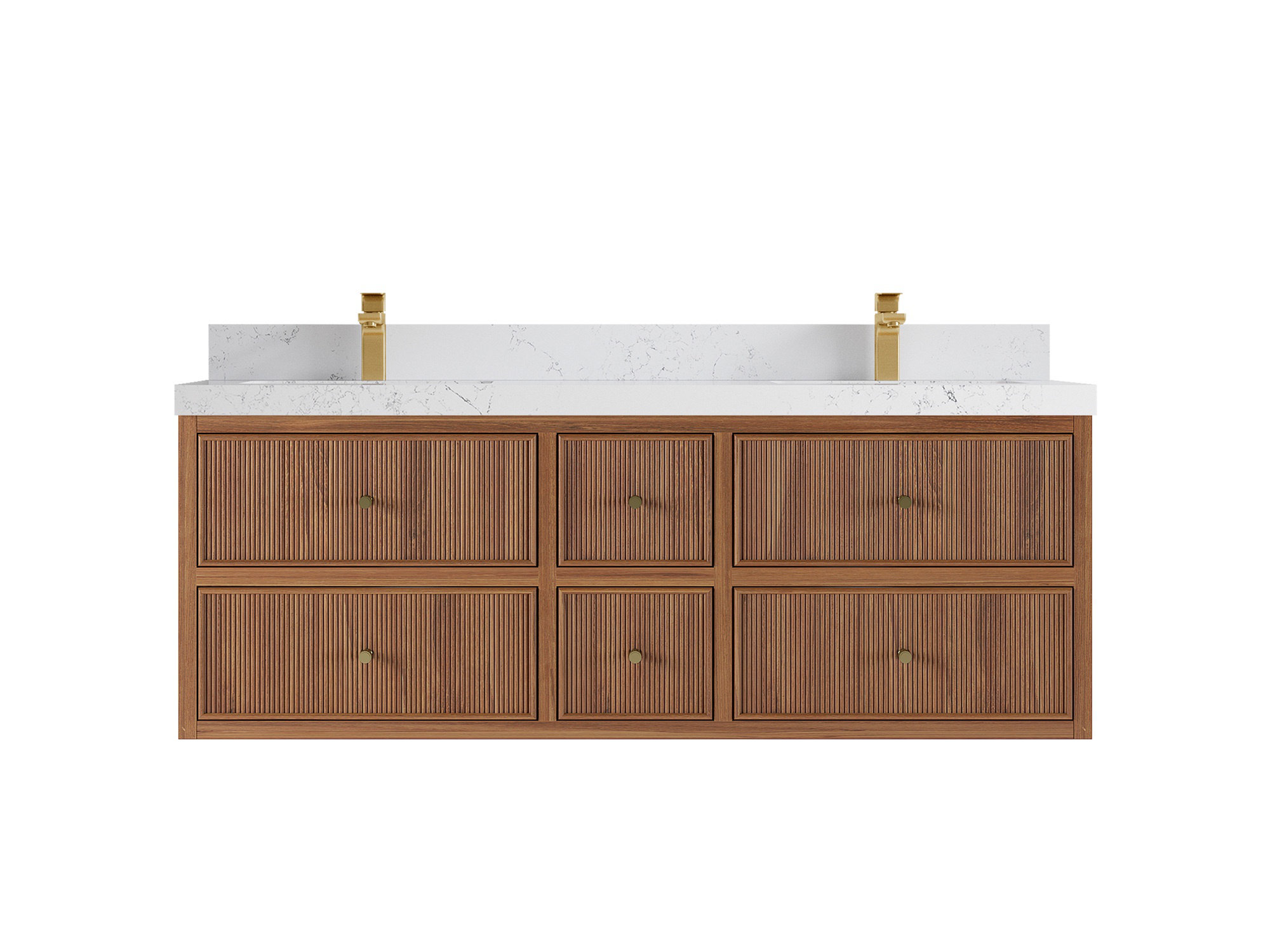 Willow Collections Sonoma Floating Teak 60'' Double Bathroom Vanity ...