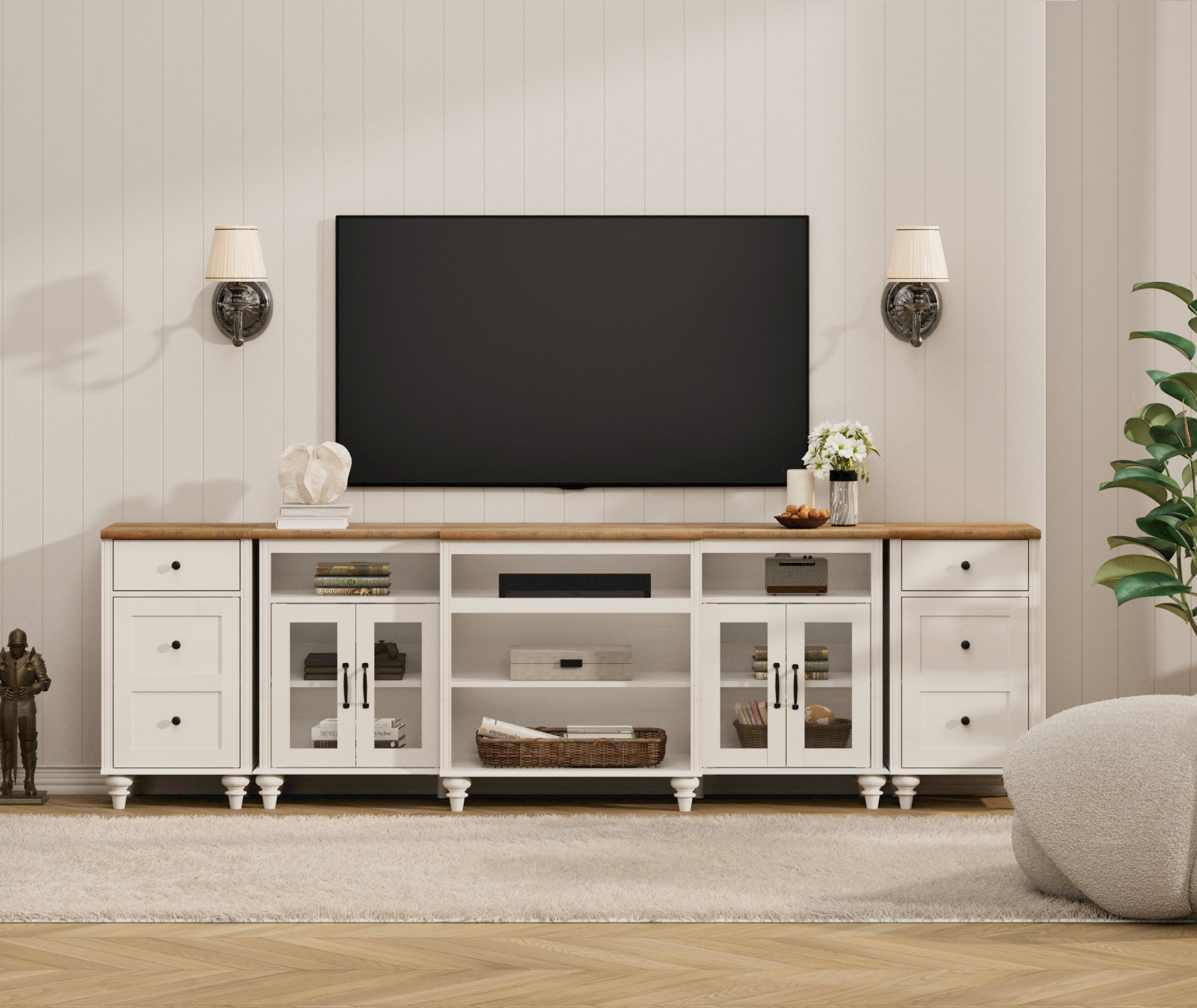 Charlton Home® Scarlett TV Stand, Home Entertainment Center With ...