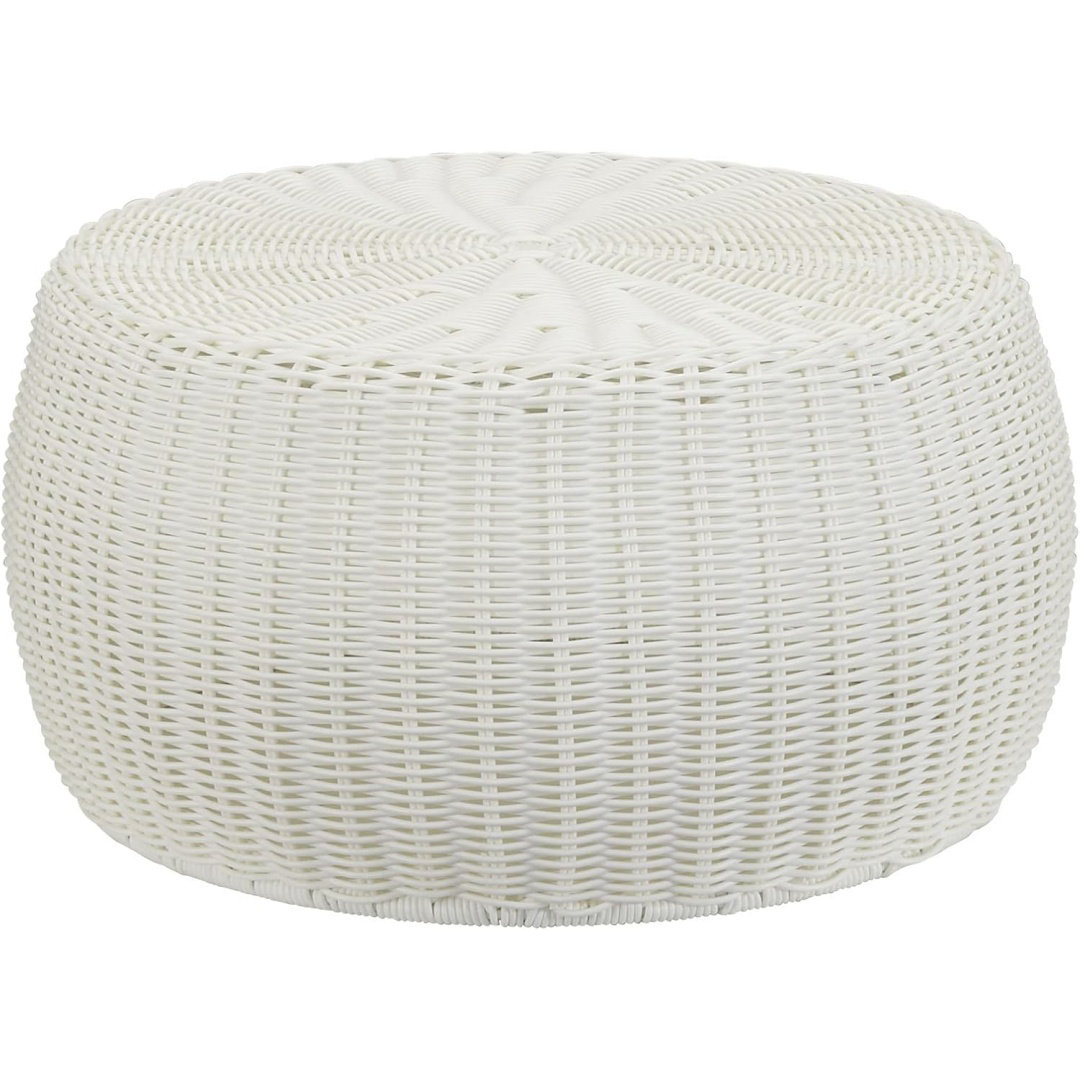 Pad Liquidators Resin Wicker Storage Stool Or Side Table, White | Wayfair