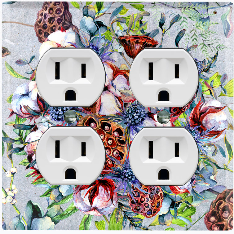 WorldAcc Patterned 2 - Gang Duplex Outlet Standard Wall Plate | Wayfair