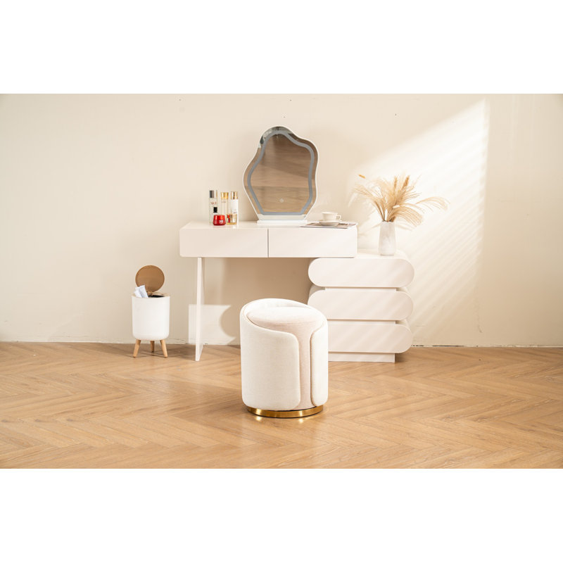 Mercer41 Juriana Metal Accent Stool Swivel Vanity Ottoman & Reviews ...