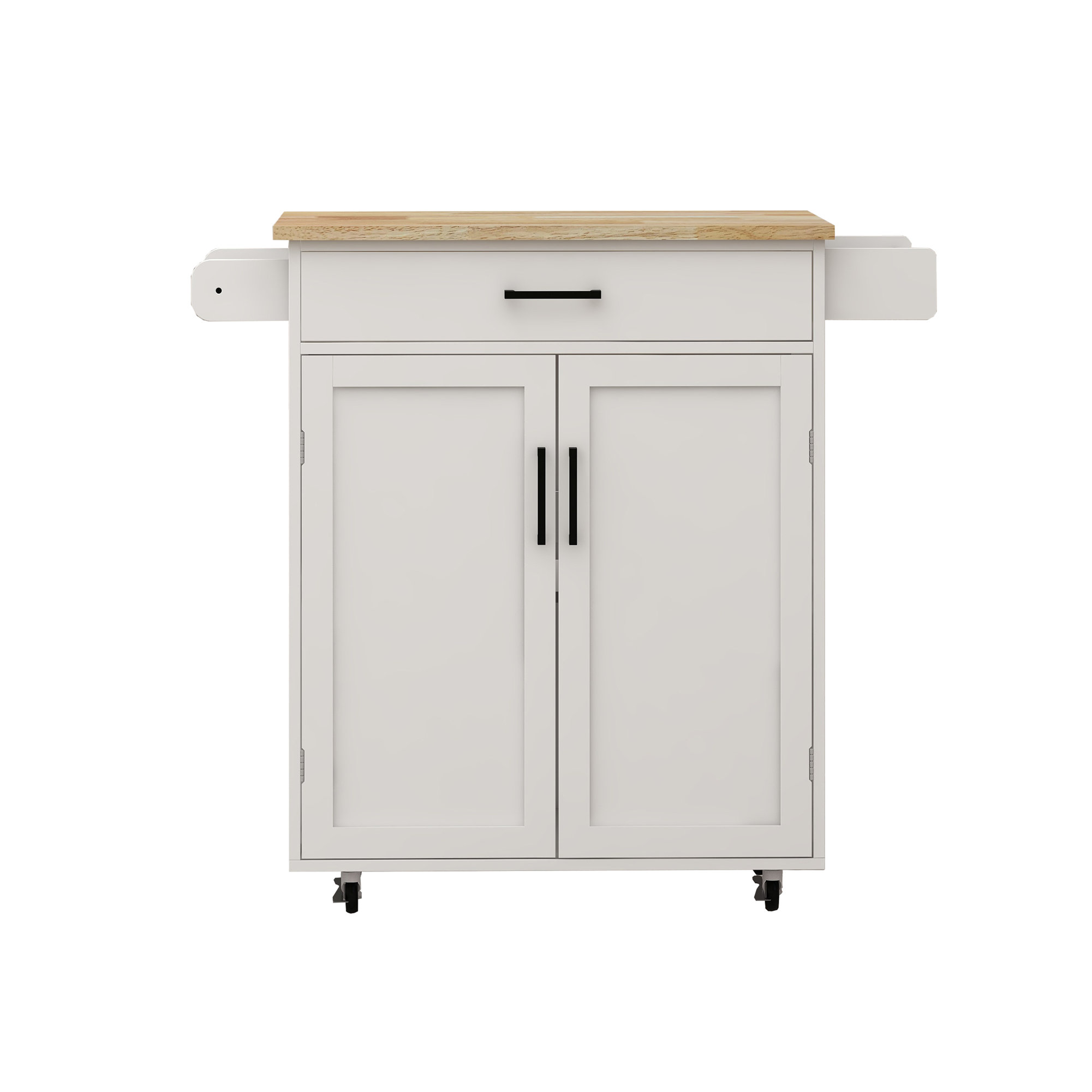 Ophelia & Co. Kitchen Island Rolling Trolley Cart With 1 Drawer & 2 ...