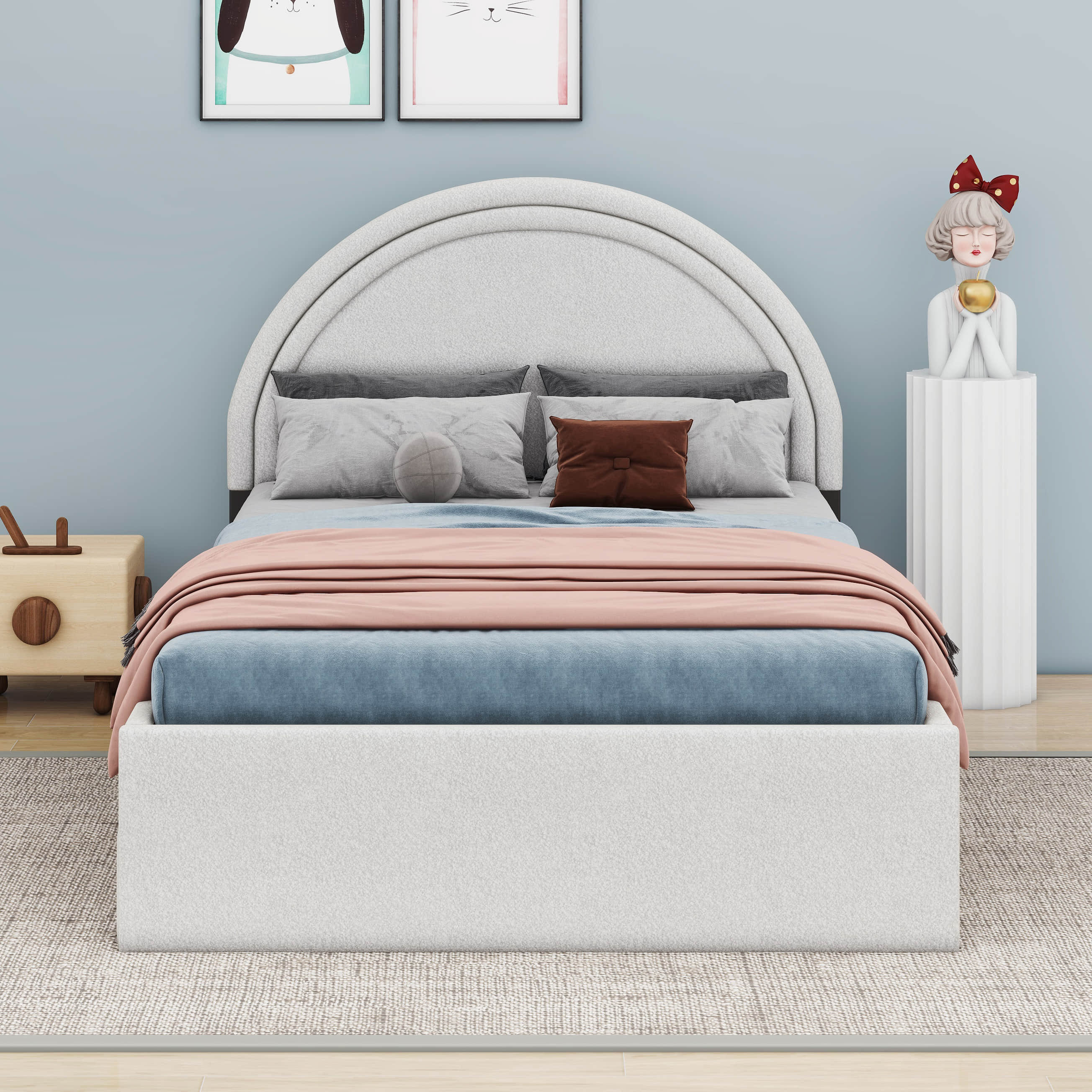 Latitude Run® Lit plateforme tapissier à quatre tiroirs Galliana Teddy ...