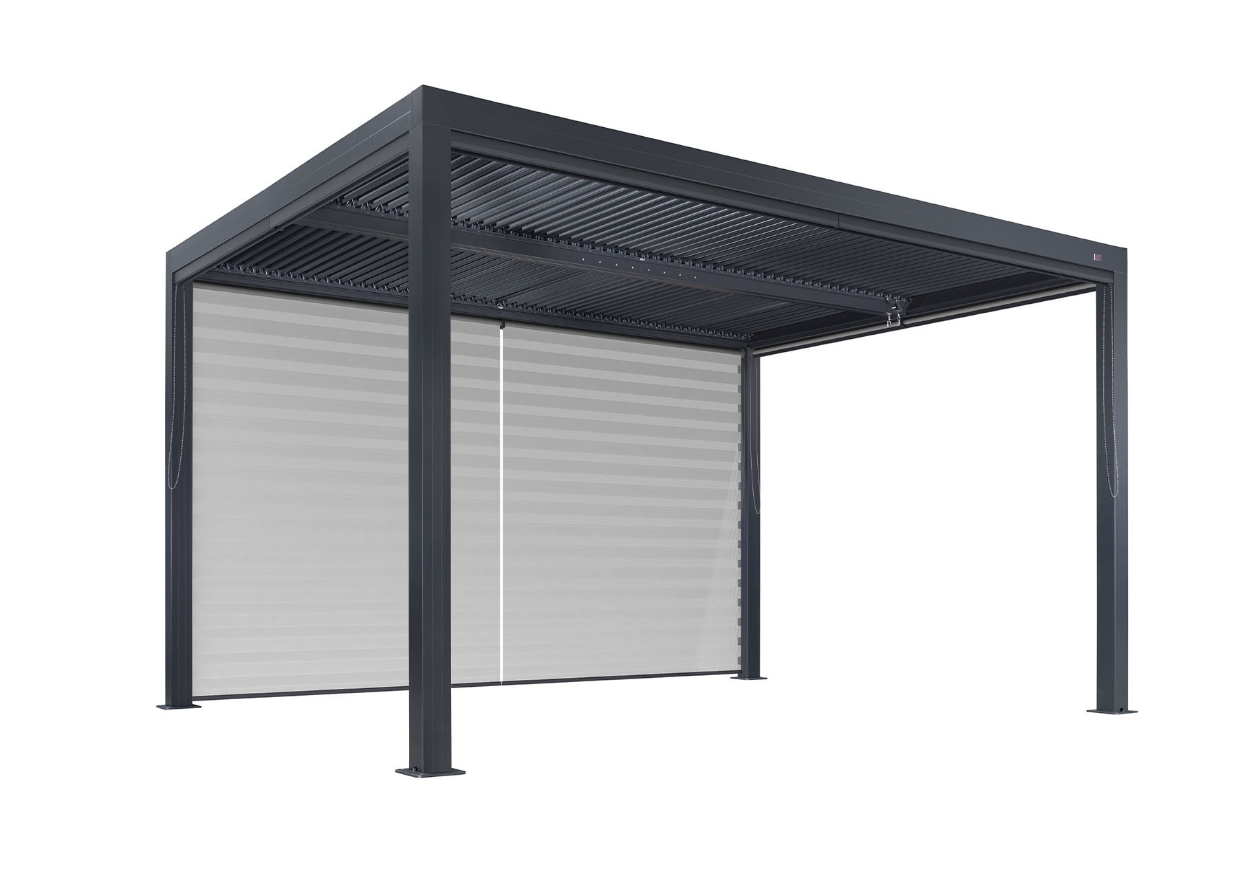 Purple Leaf Garden Furniture PURPLE LEAF 16-Foot Louvered Pergola Side ...