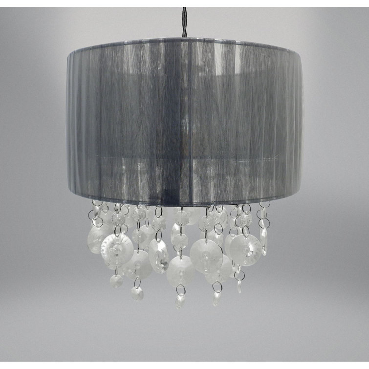 Rosdorf Park 24cm H Metal Oval Lamp Shade ( Screw On ) in Gray ...