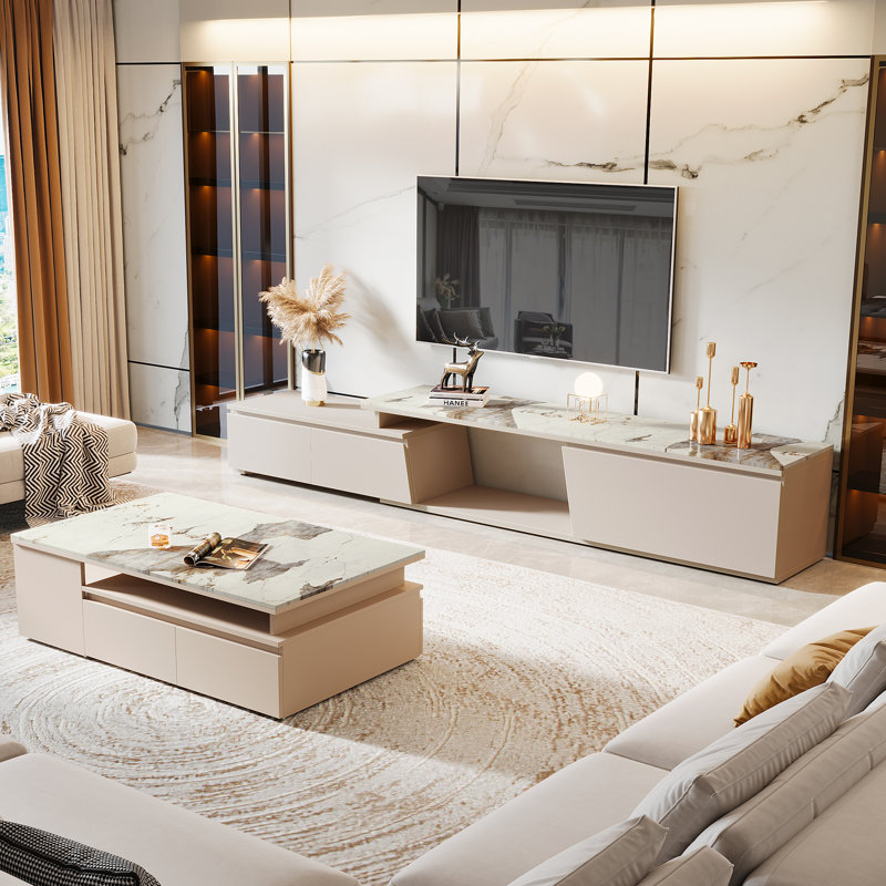 Wrought Studio™ Leacy Extendable TV Stand for TVs Up to 100"(Extendable ...