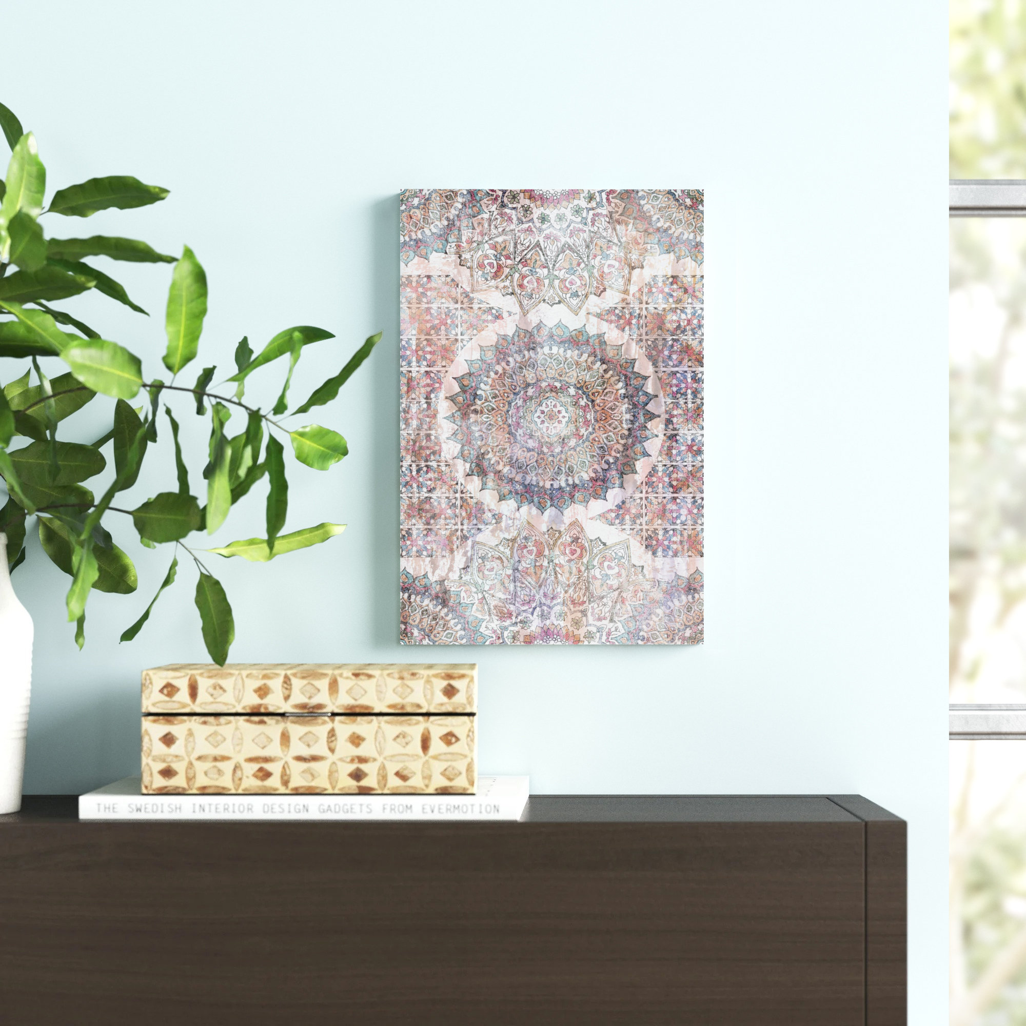 Mistana™ Rust Mandala by Marmont Hill - Wrapped Canvas Painting | Wayfair