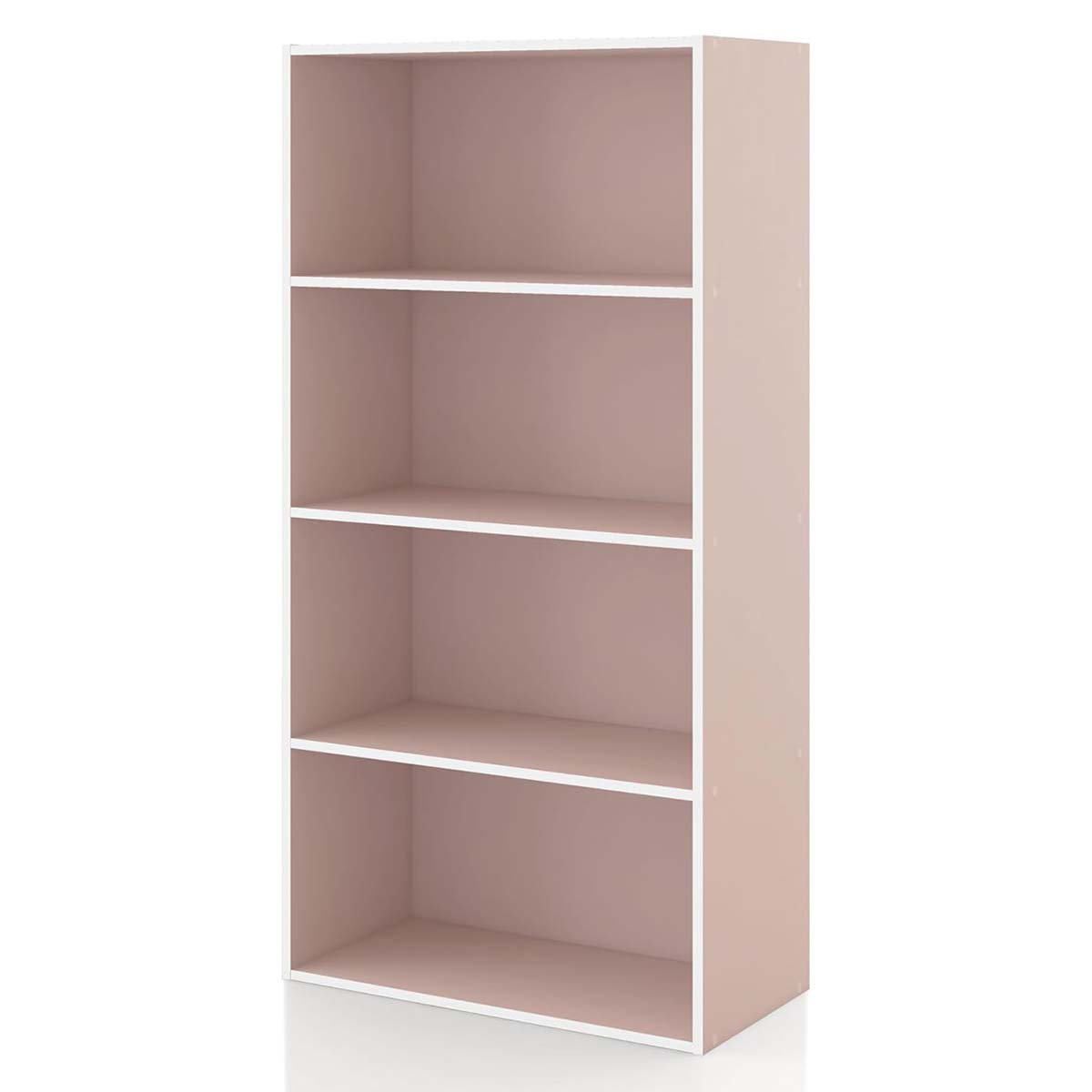 KINOFO 4-Tier Cube Storage Organizer Shelves, Stackable Wood Bookcase ...