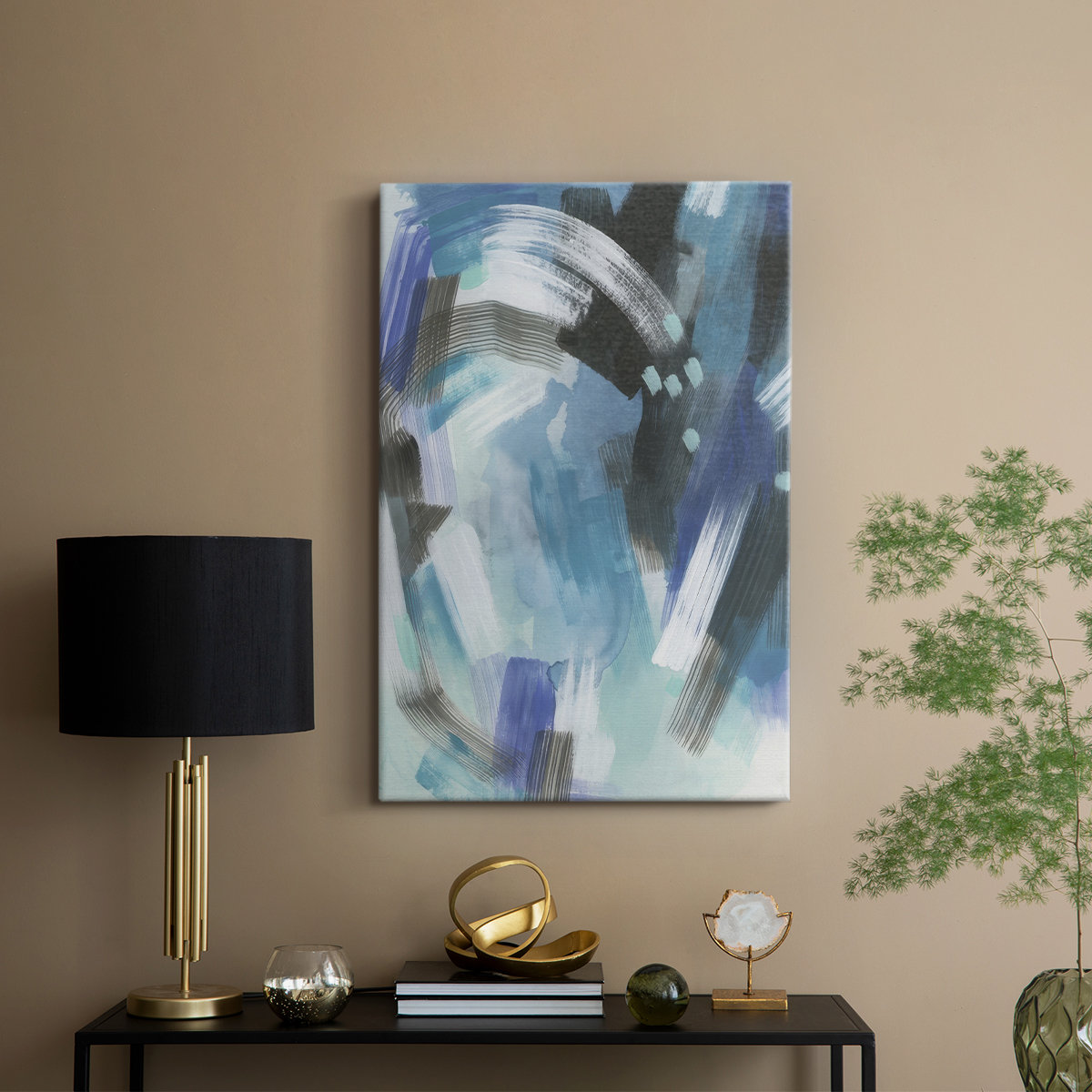 Ivy Bronx Aquatic Crosshatch I -Custom Wrapped Gallery Cavas | Wayfair
