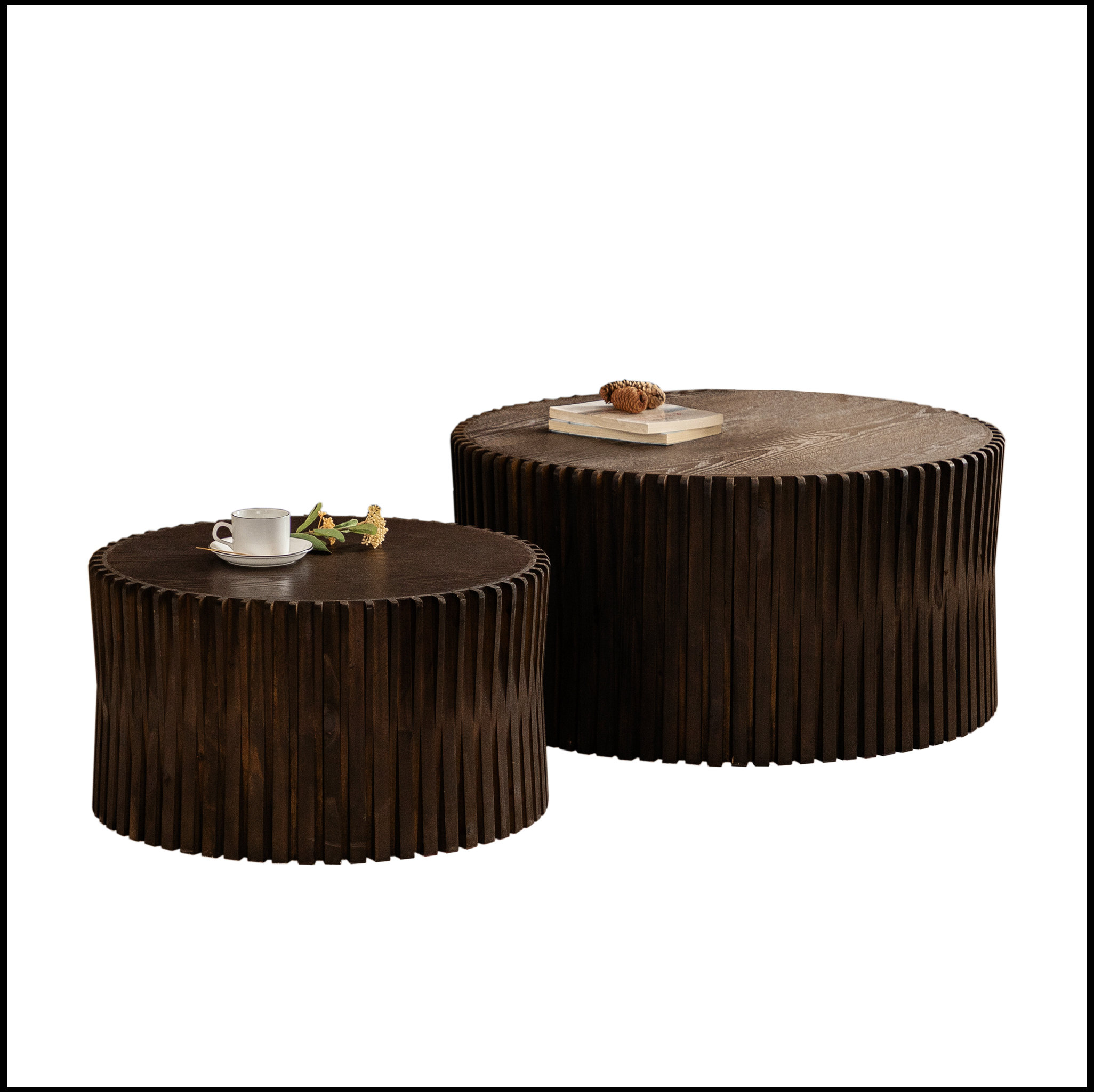 Millwood Pines Vintage Fashion Style Cylindrical Nesting Coffee Table ...