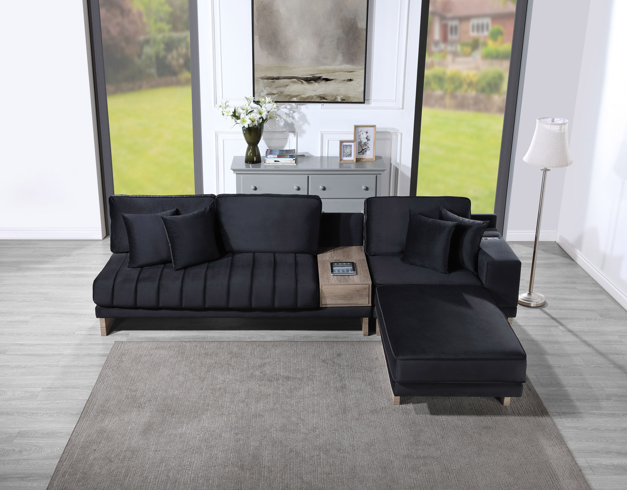 Latitude Run® Reversible Sectional Sofa Ottoman With Storage ...