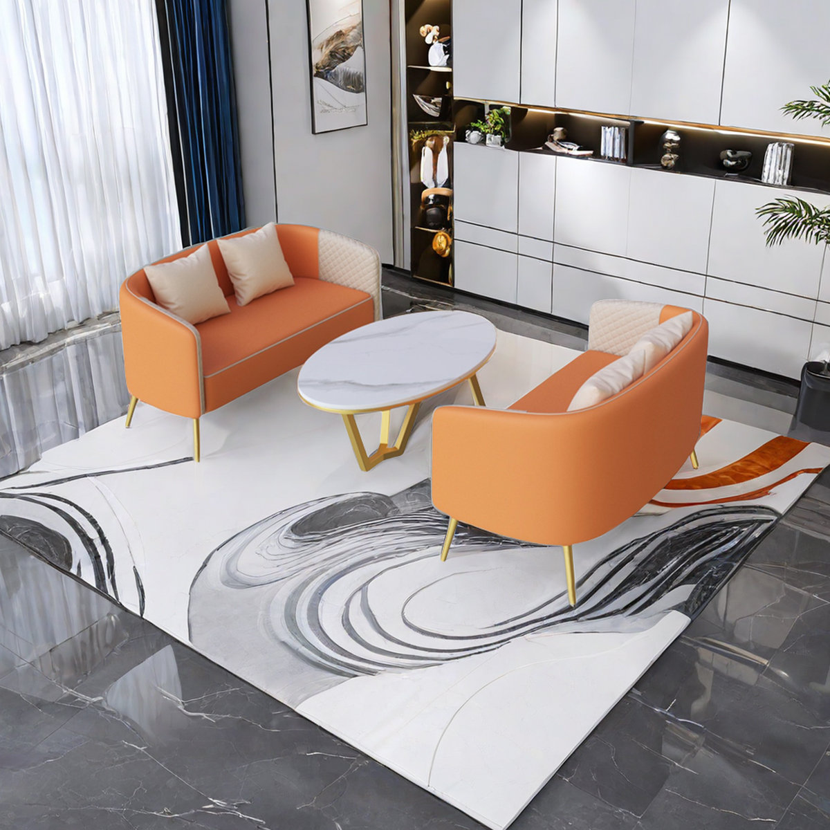 Everly Quinn Leflar 3 - Piece Faux Leather Living Room Set | Wayfair