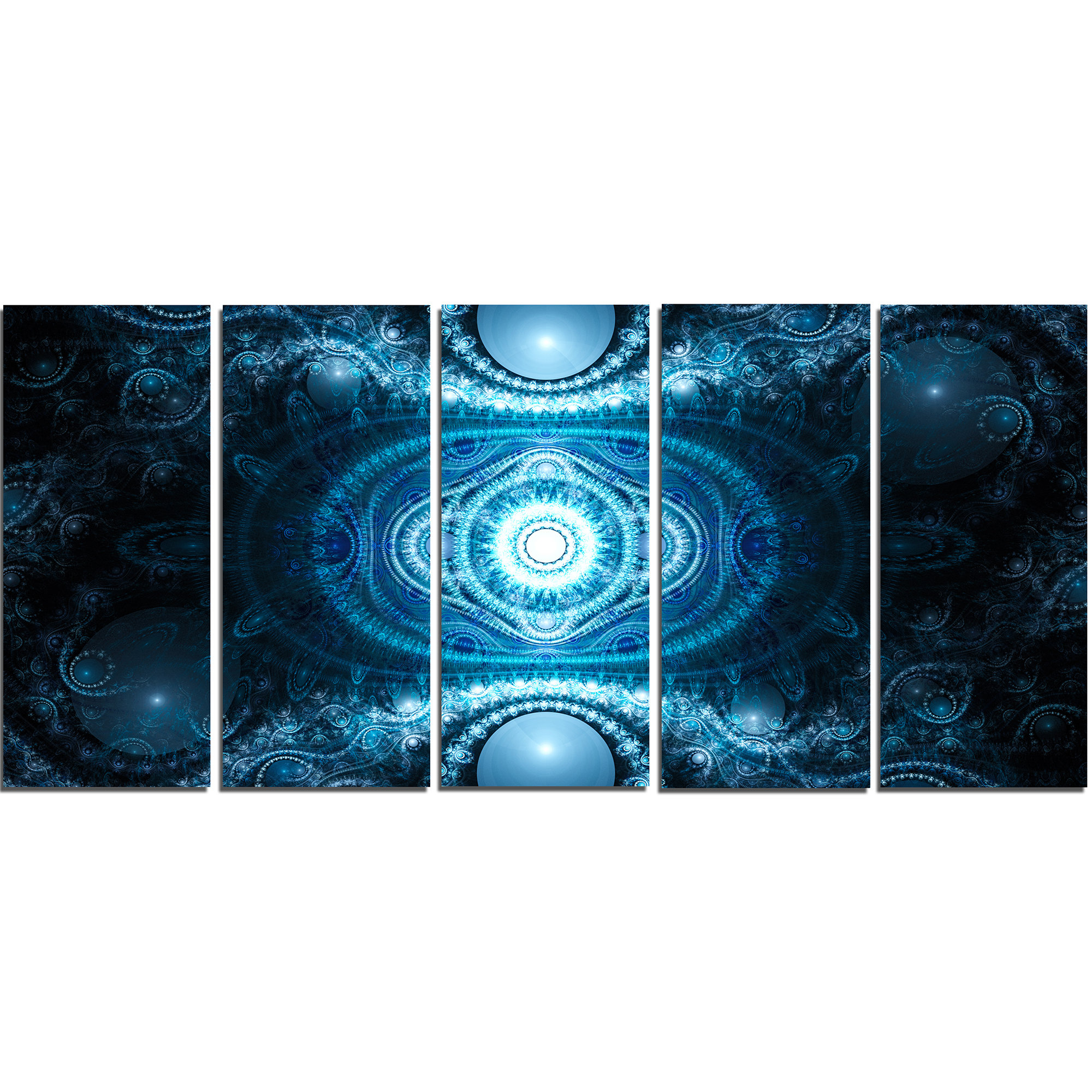 Design Art 'Cabalistic Light Blue Pattern' Graphic Art Print Multi ...
