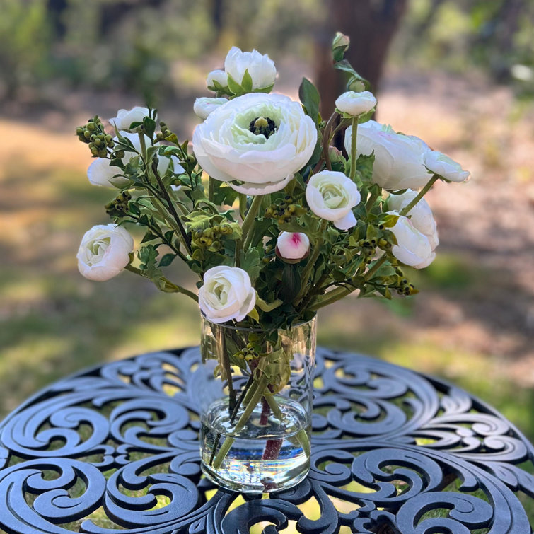Primrue Silk Ranunculus Arrangement in Vase - Wayfair Canada