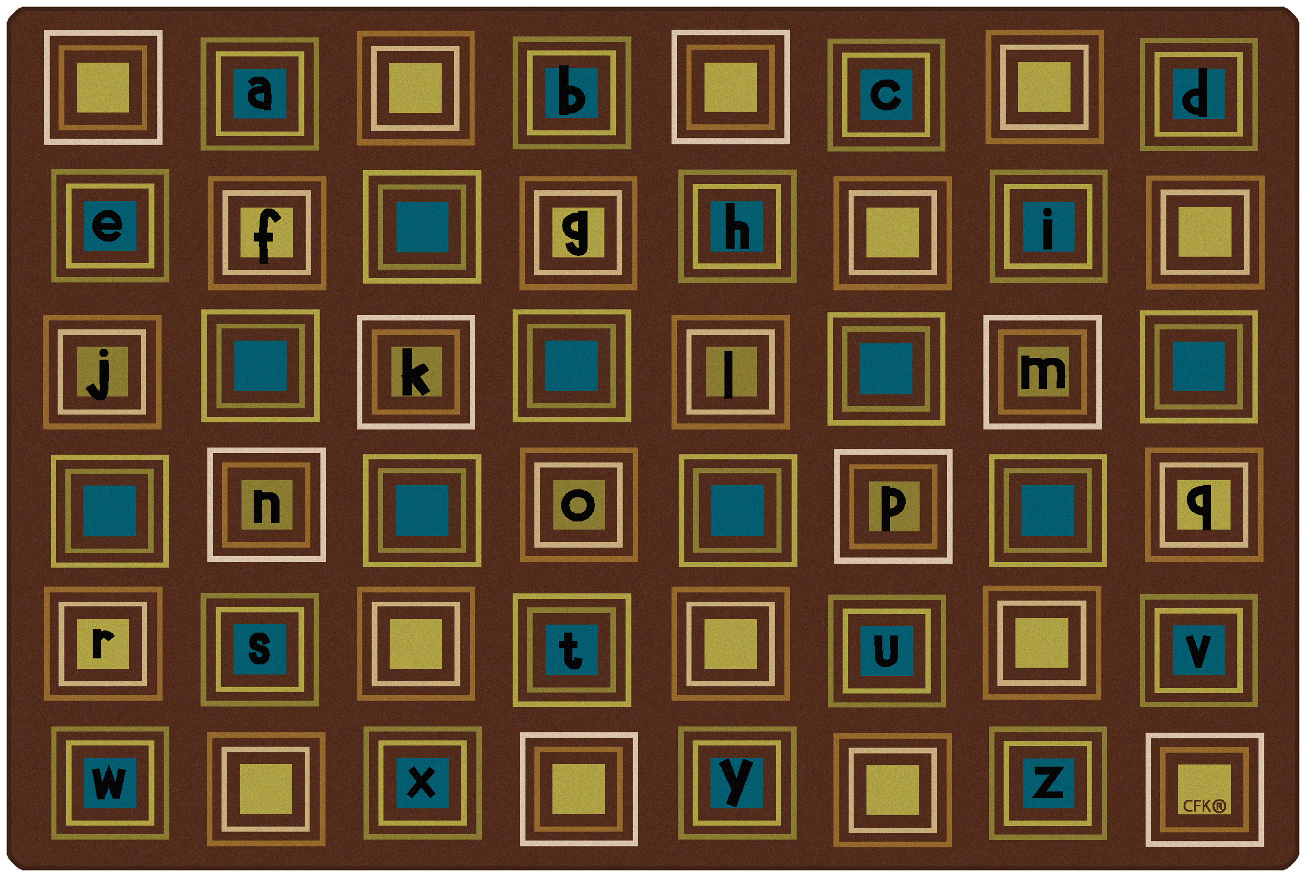Carpets for Kids Literacy Squares Alphabet Premium Collection Tufted ...