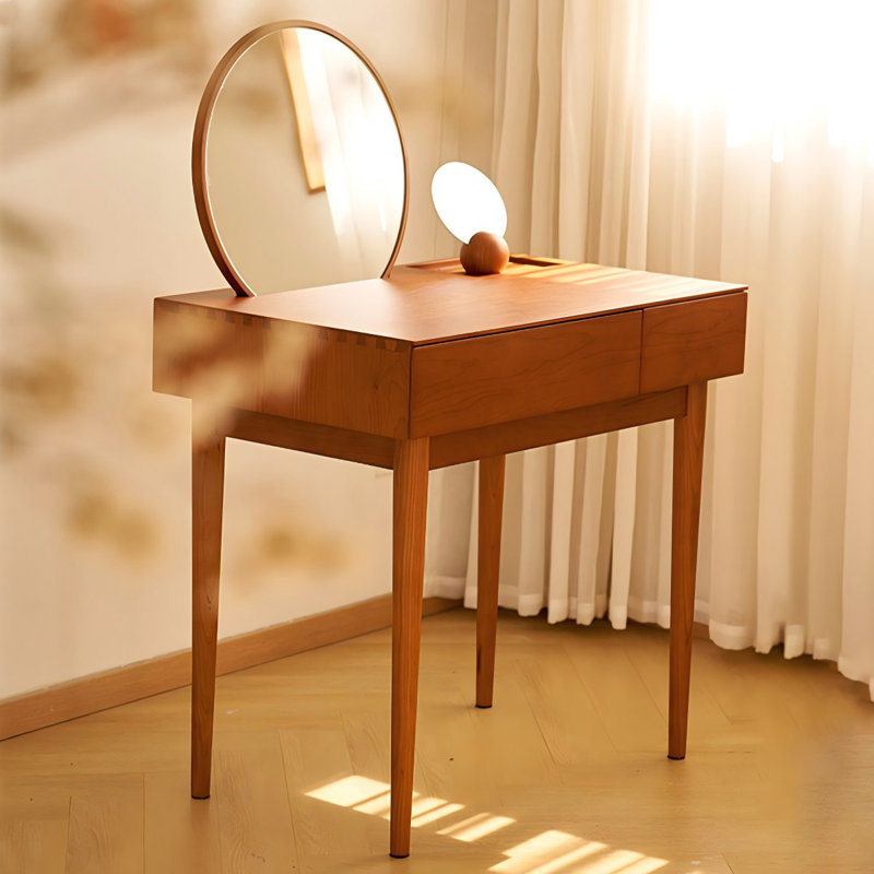 Hokku Designs Retro Minimalist Solid Wood Vanity Table for Small Spaces ...