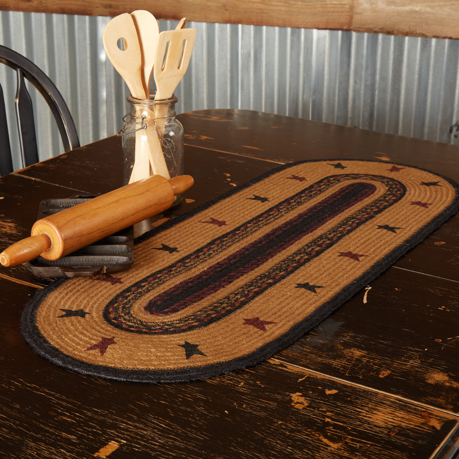 Red Barrel Studio® Heritage Farms Star Jute Runner 13X48 Primitive ...