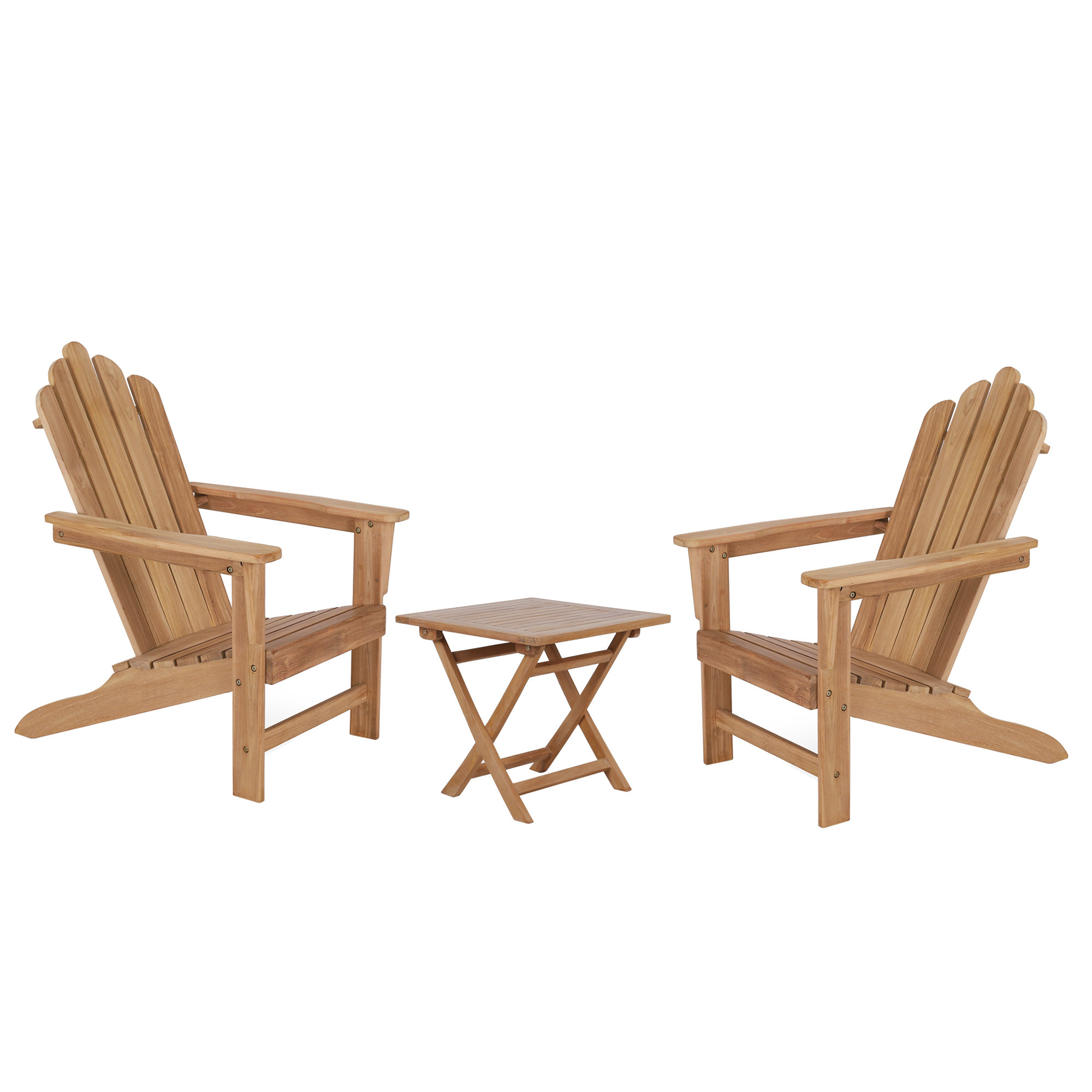 Rosecliff Heights Teak Adirondack Chair Set with Table 3PCS | Wayfair