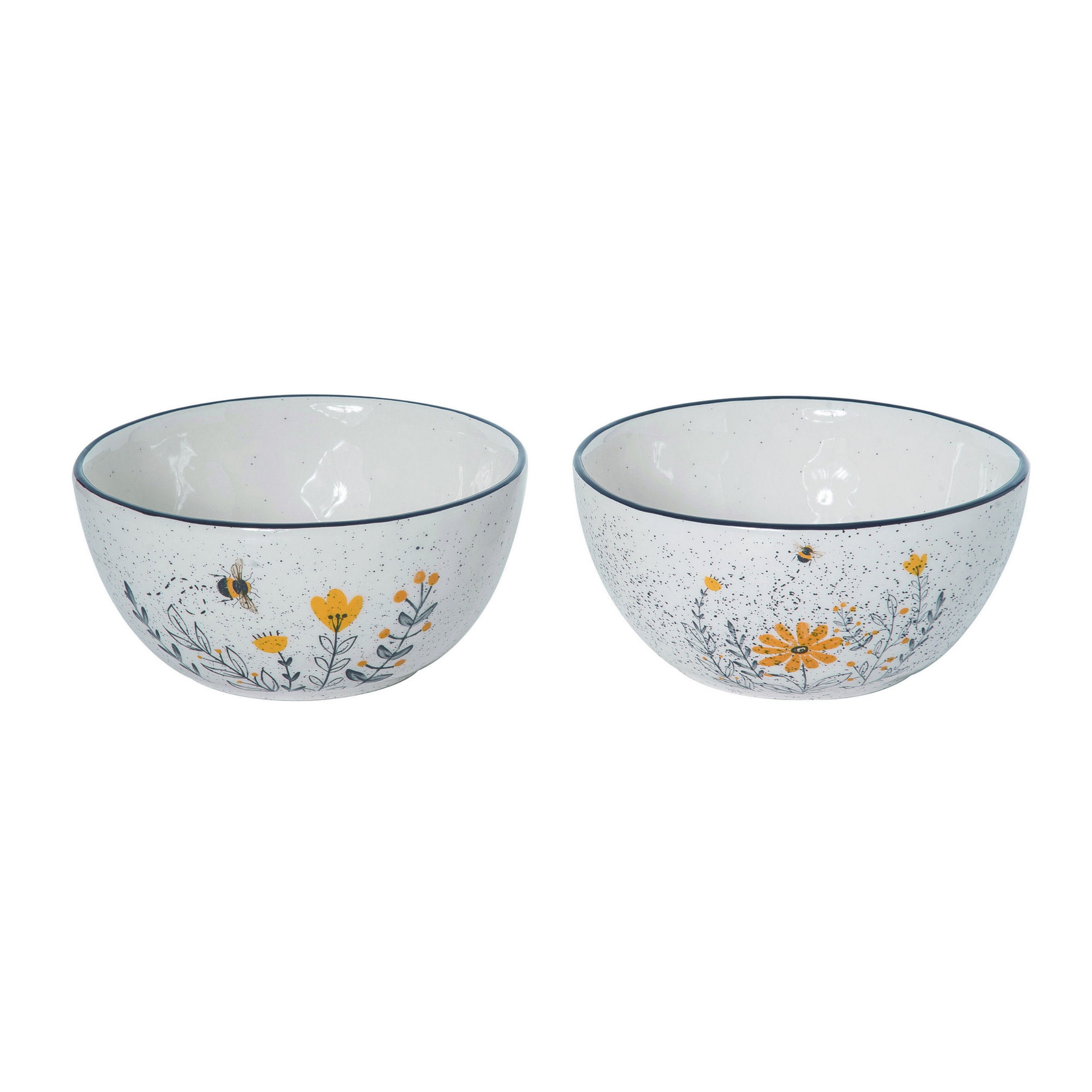 Ophelia & Co. Ceramic Speckle Honey Bee Bowl Set of 2 Spring Home ...