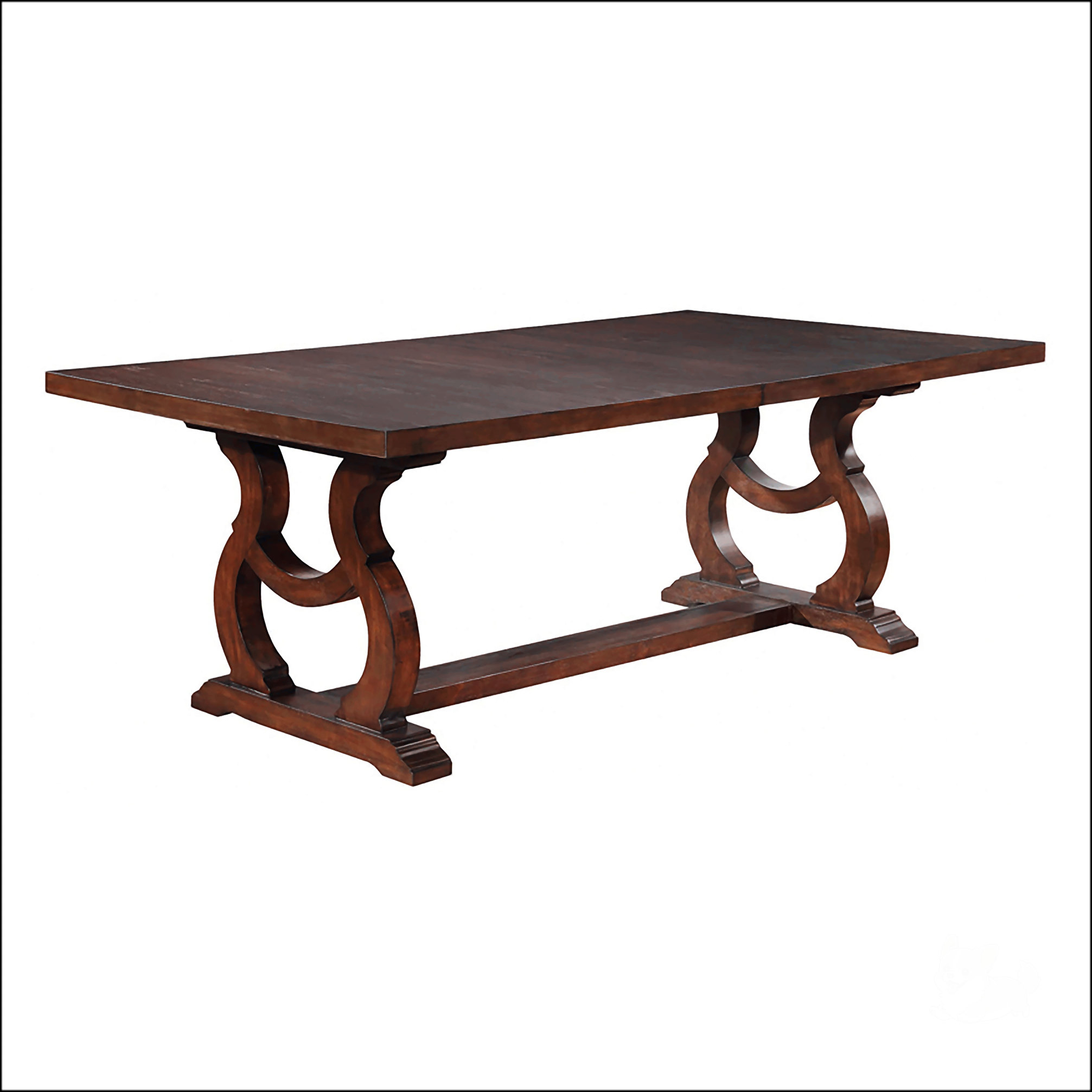 Bloomsbury Market Brown Trestle Rectangular Dining Table | Wayfair