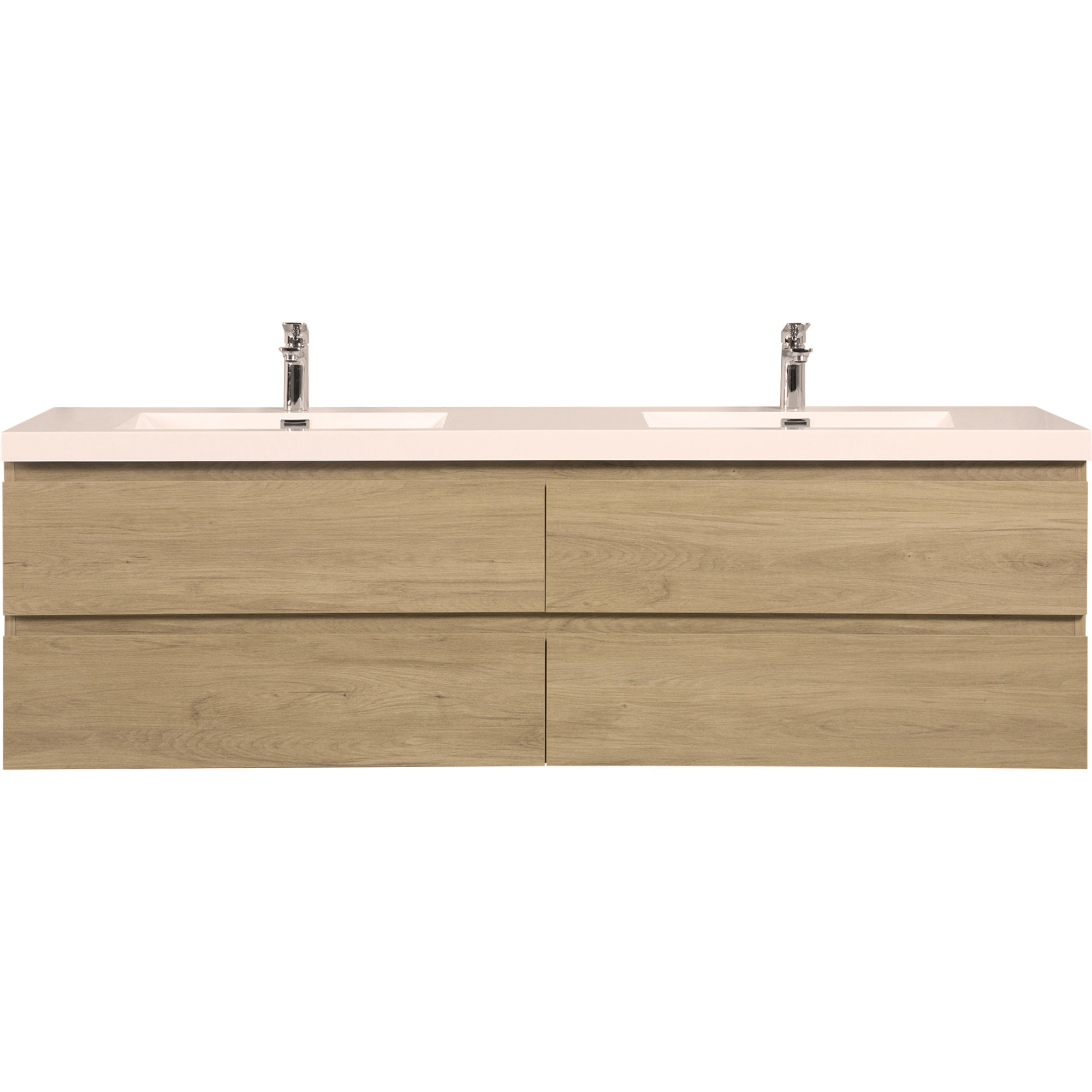 Taroo Clocks 72" Floating Bathroom Vanity with Sink,Wall-Mounted ...