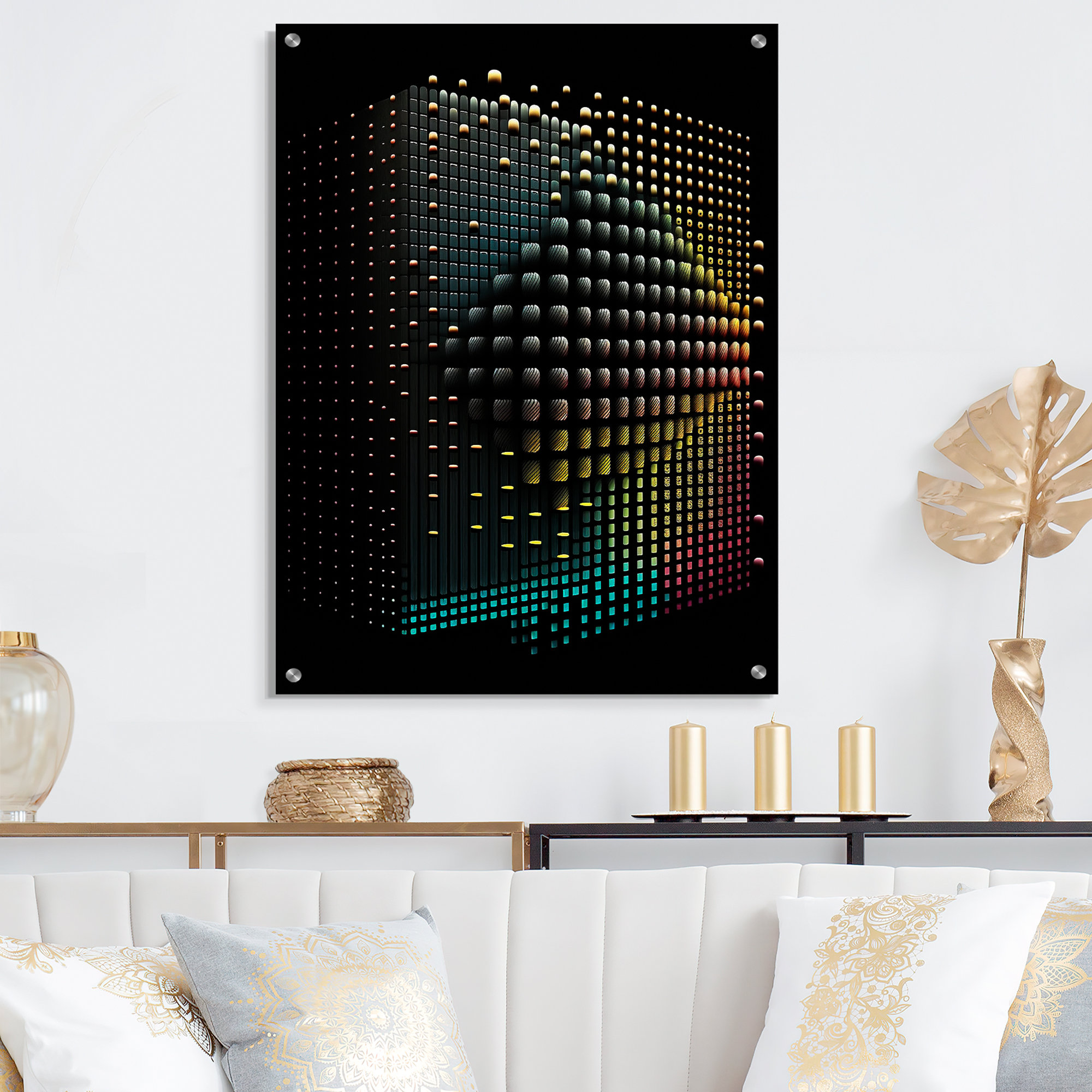 Design Art Multidimensional Luminogram III - Abstract Geometric Acrylic ...