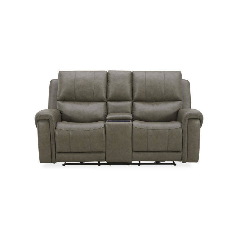 Southern Motion Brook 81'' Leather Triple Power Console Loveseat | Wayfair