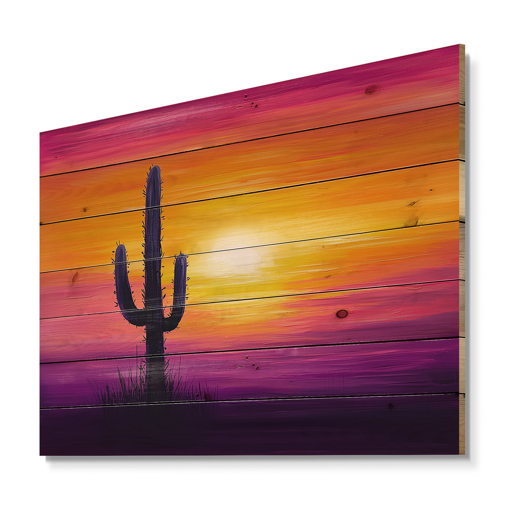 Ophelia & Co. Minimal Cactus Sunset Horizon II - Traditional Orange ...