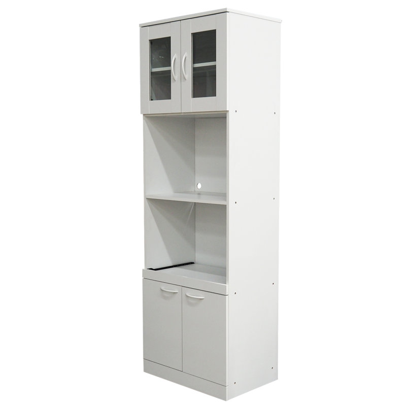 InRoom Designs Tall Kitchen Pantry Microwave Storage Cabinet & Reviews ...